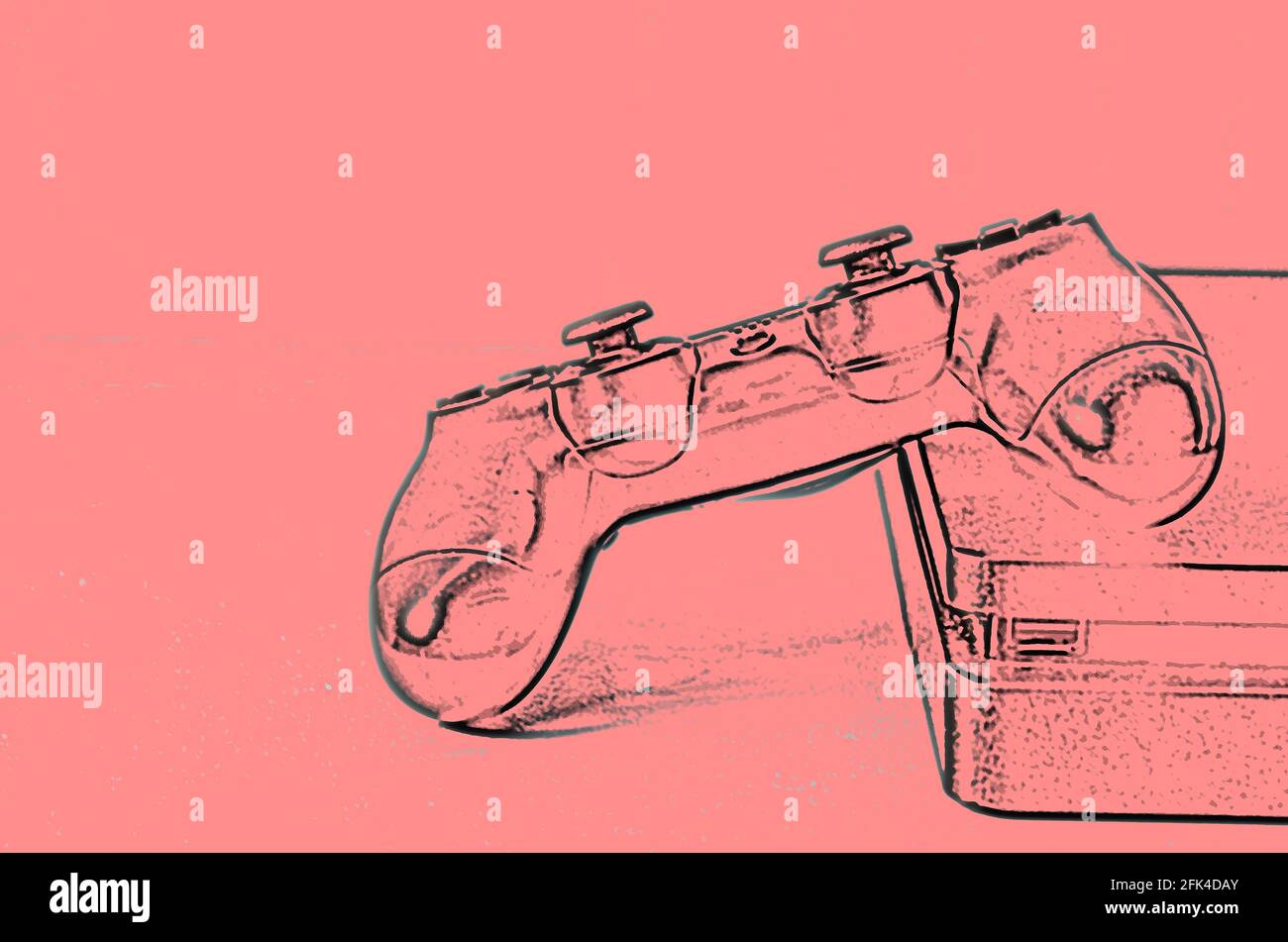 Control of new generation electronic games. Black game controller ...