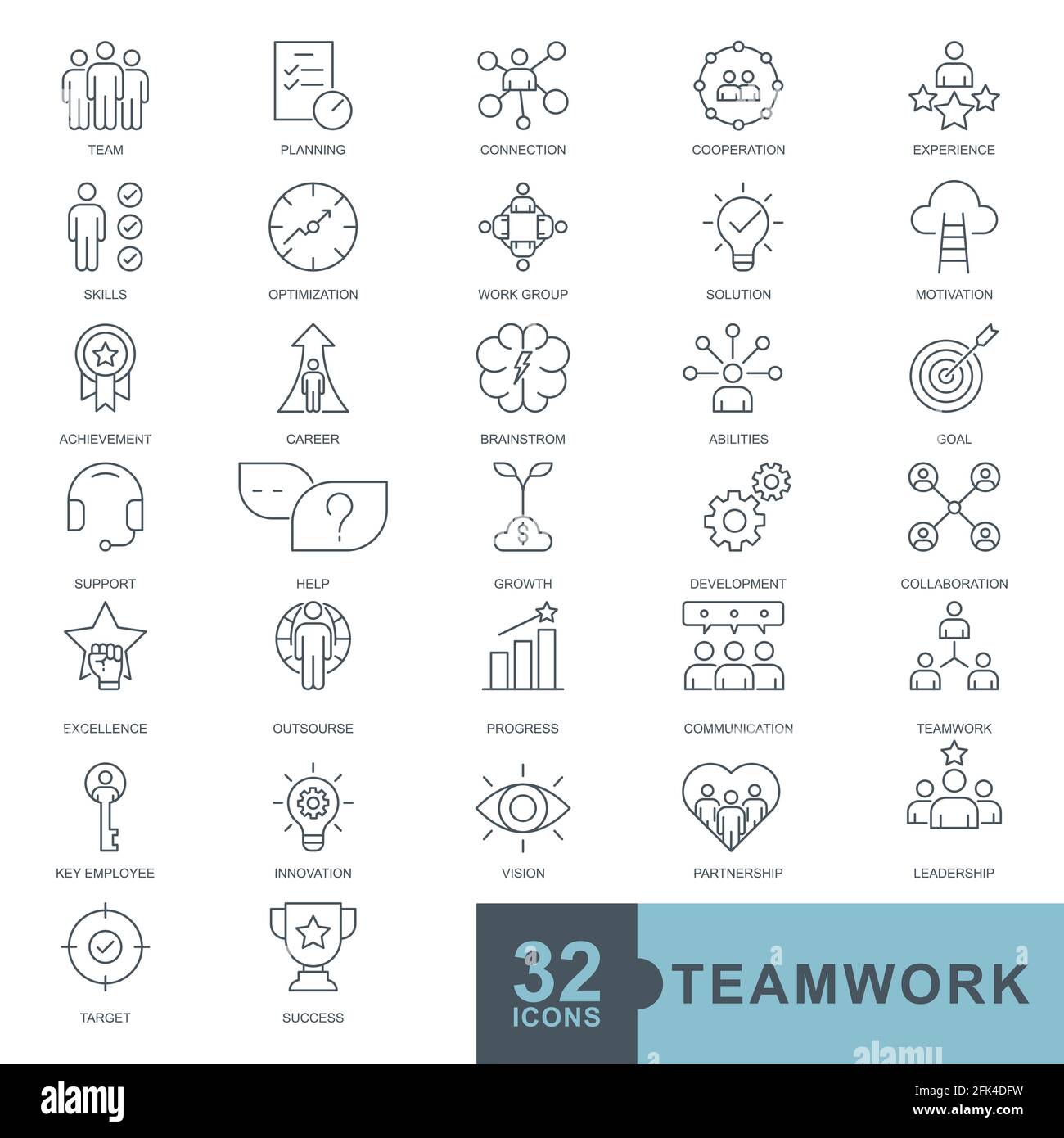 Leadership group line icons Stock Vector Images - Alamy