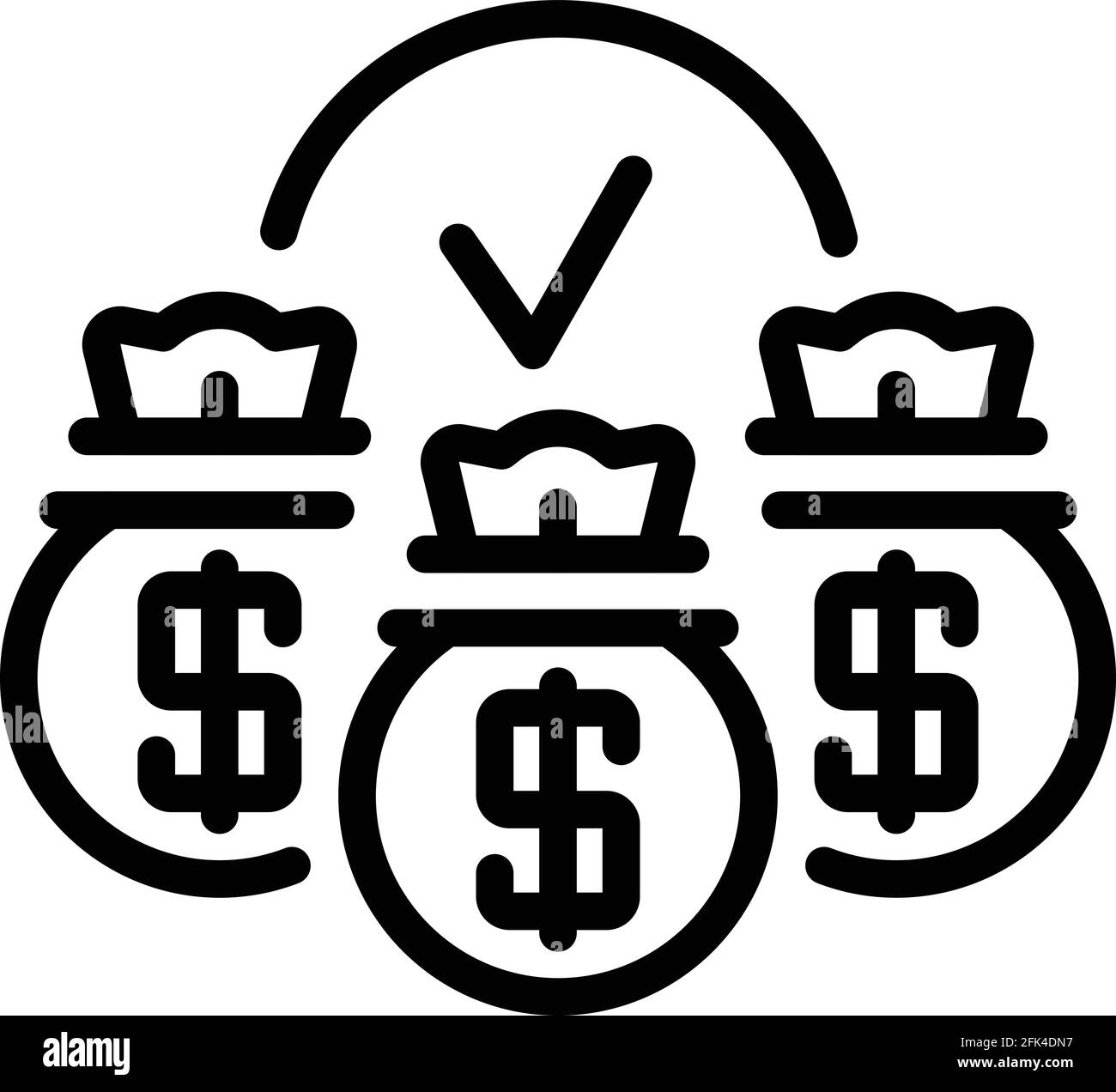 Liability money bag icon. Outline Liability money bag vector icon for ...