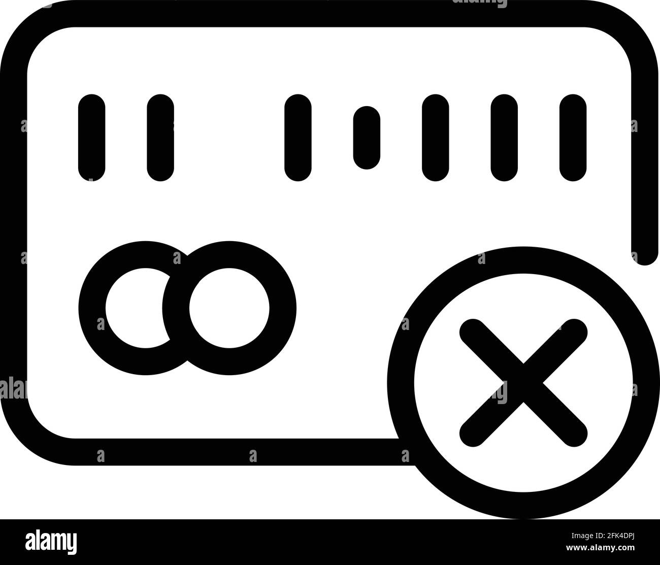 Credit card payment cancellation icon. Outline Credit card payment ...