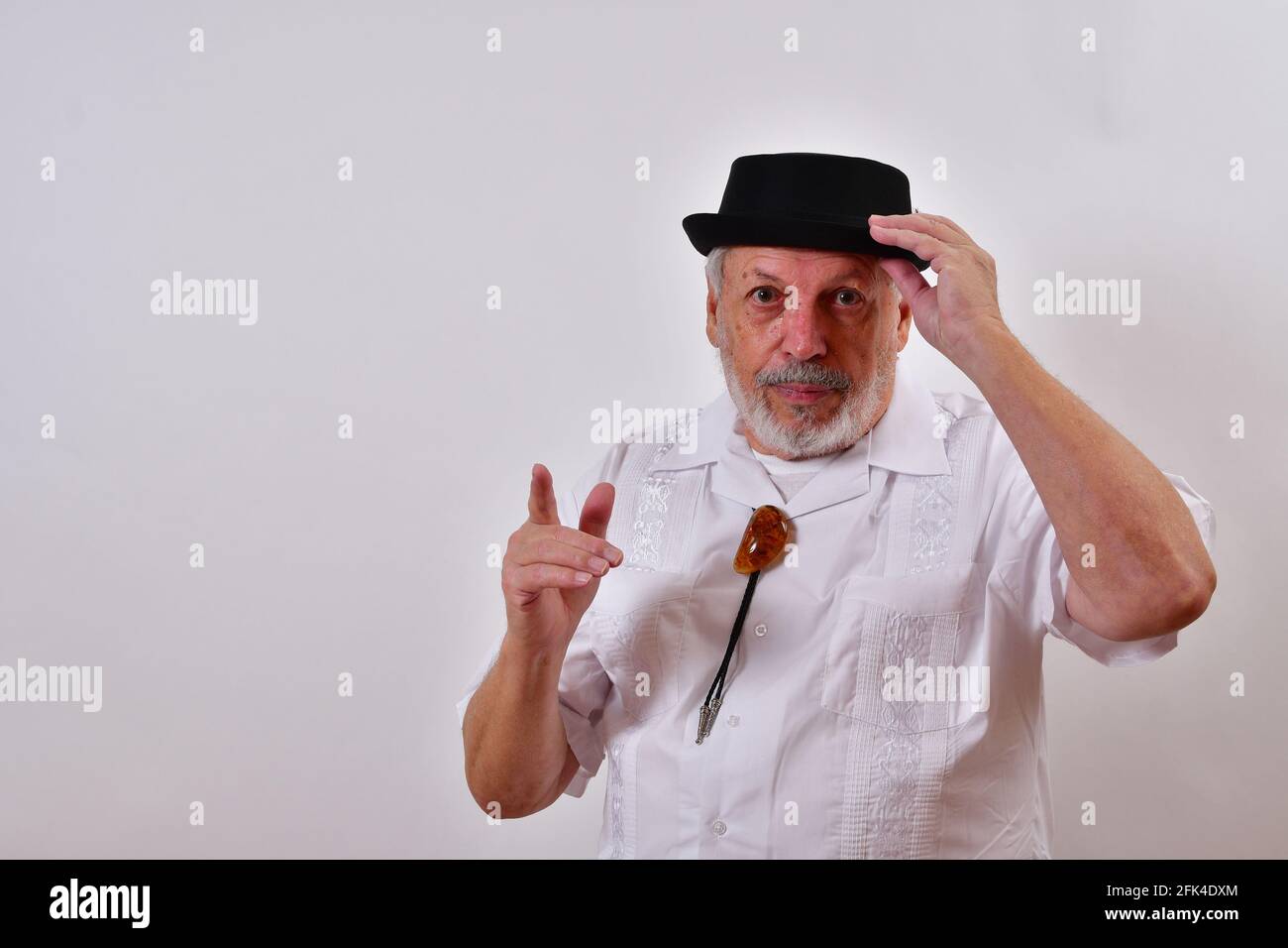 Senior man lecturing a person pointing a finger Stock Photo - Alamy