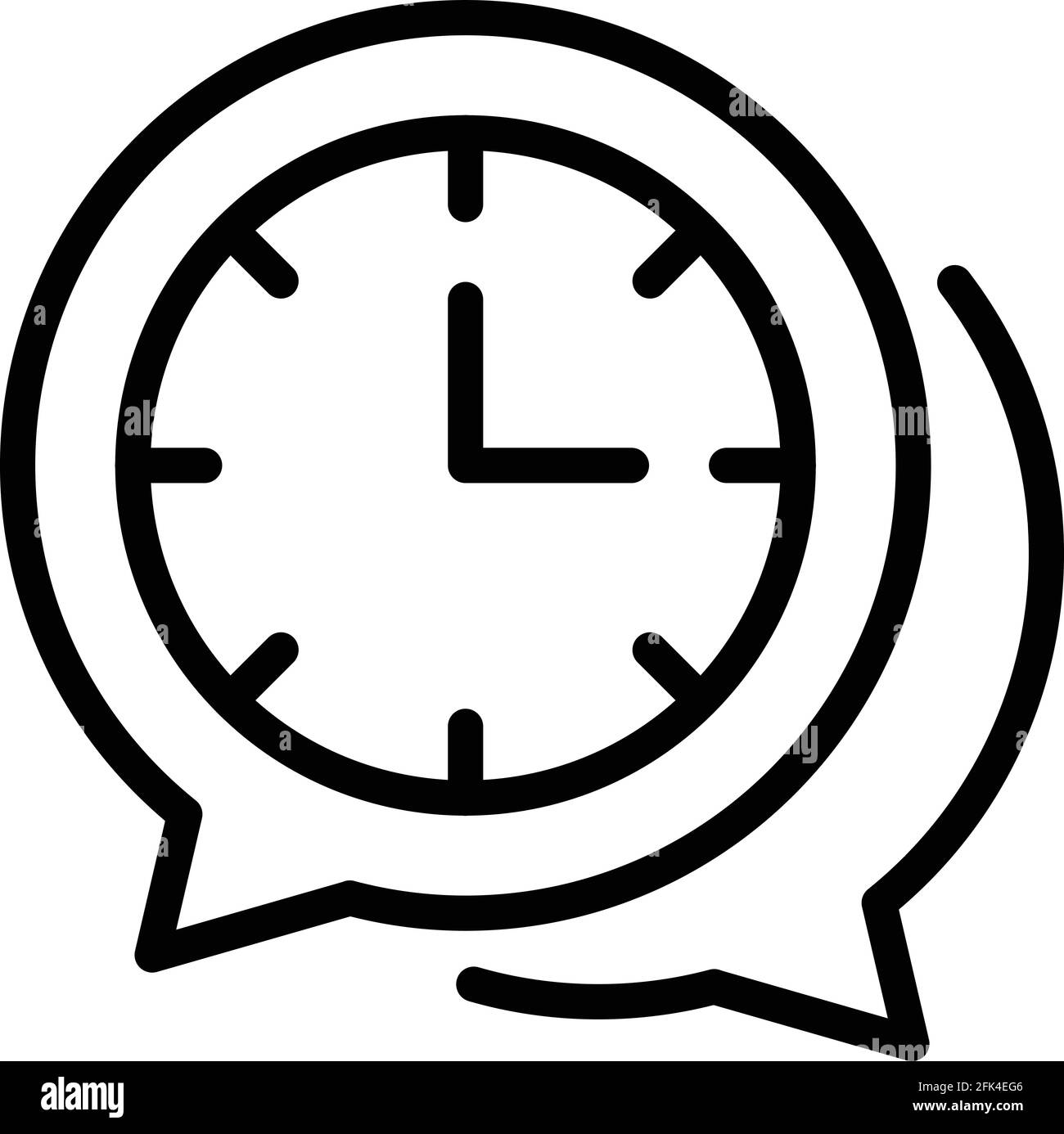 Rush job chat time icon. Outline Rush job chat time vector icon for web ...