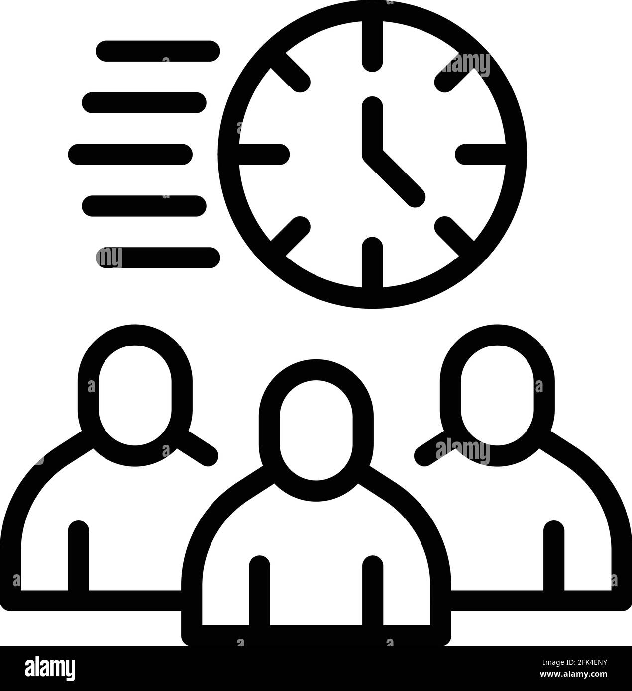 Rush job teamwork icon. Outline Rush job teamwork vector icon for web ...