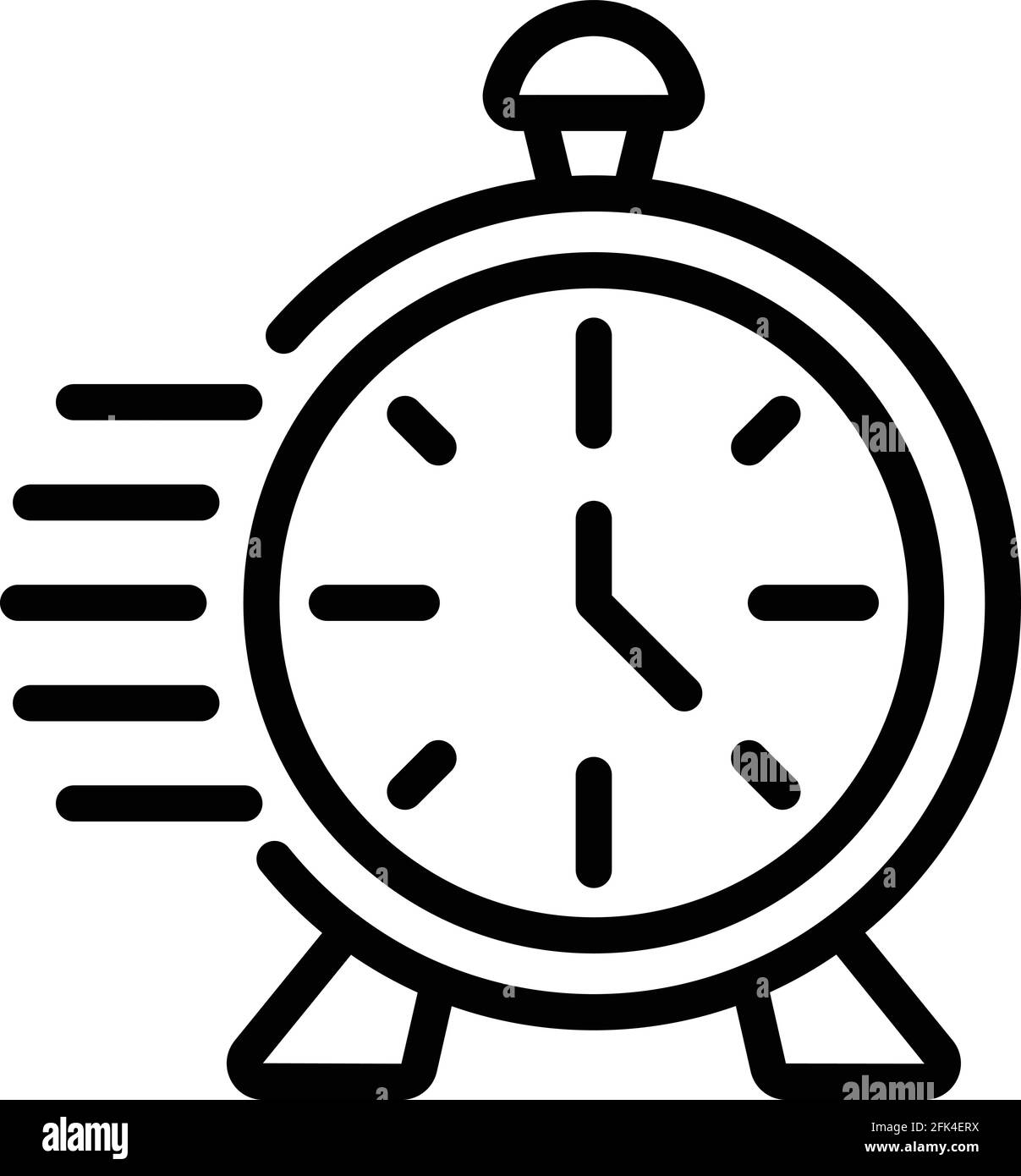 Rush job alarm clock icon. Outline Rush job alarm clock vector icon for ...