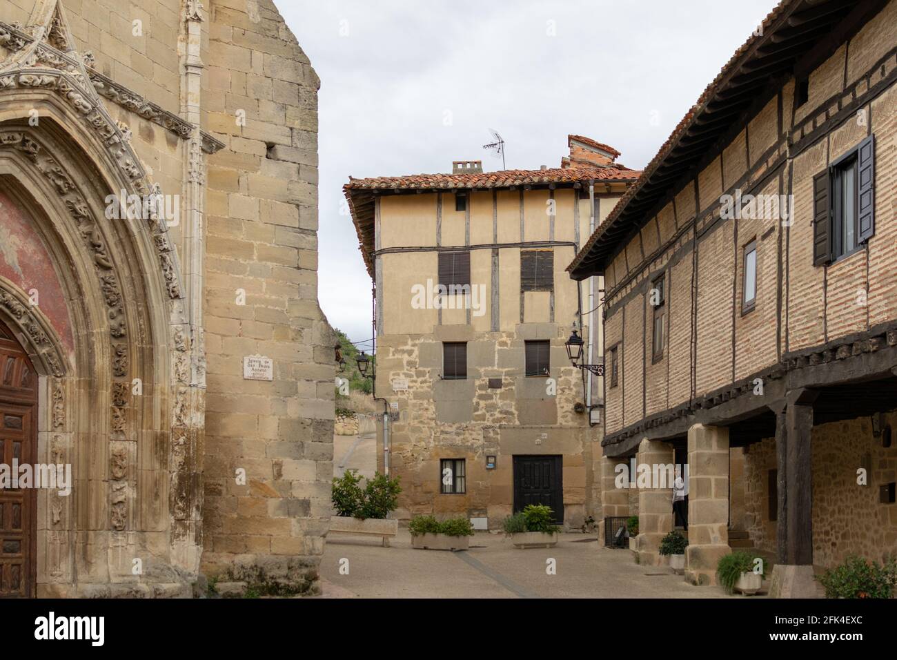 Old buildings pf Santa Gadea del Cid in the north of Burgos, Castilla y ...