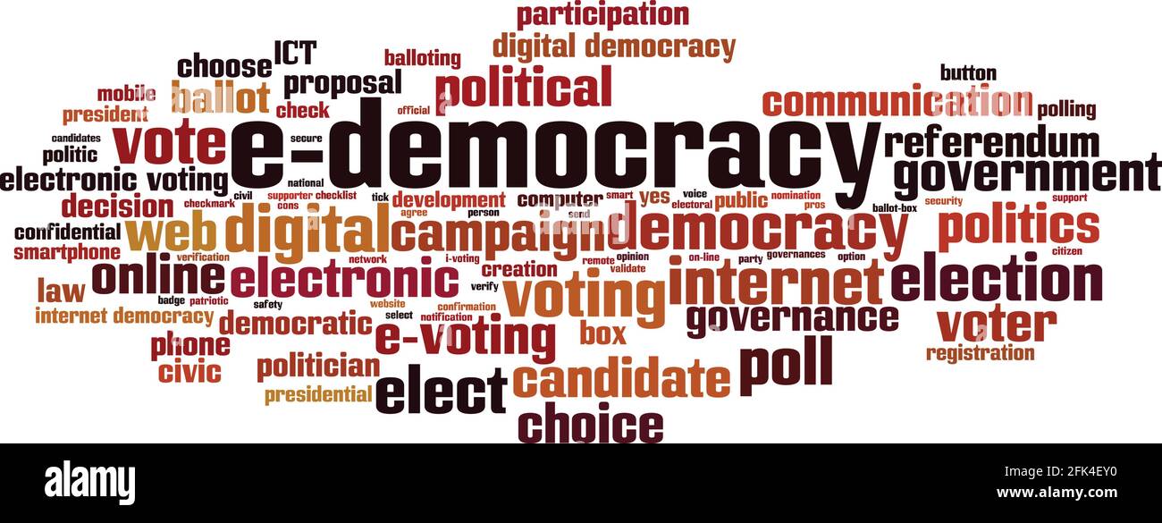 E-democracy word cloud concept. Collage made of words about e-democracy ...
