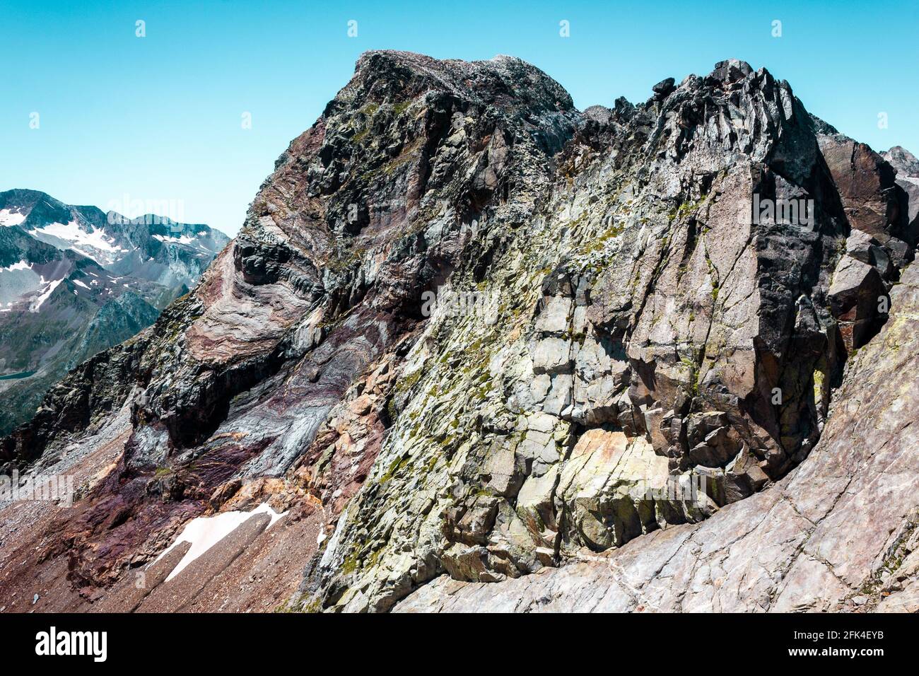 Mountain landscape during summer in the Pyrenees with a landscape ...
