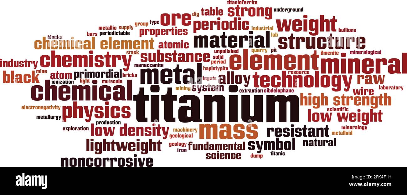 Titanium word cloud concept. Collage made of words about titanium. Vector illustration Stock ...