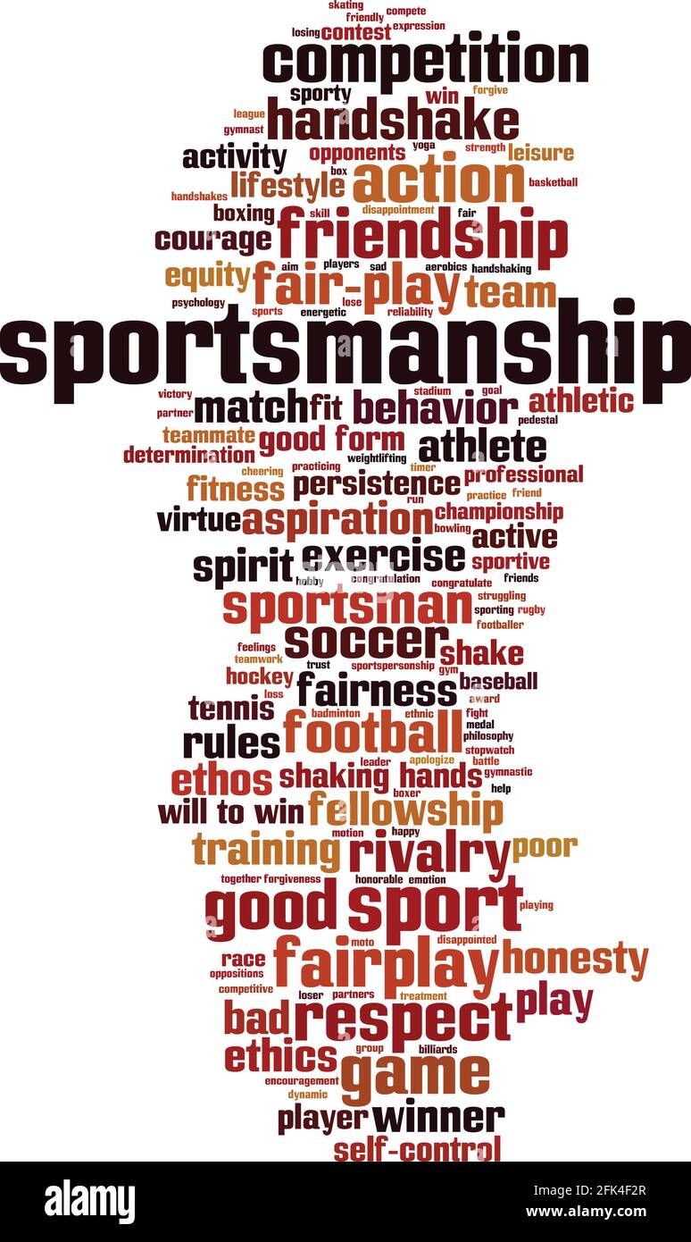Sportsmanship word cloud concept. Collage made of words about ...