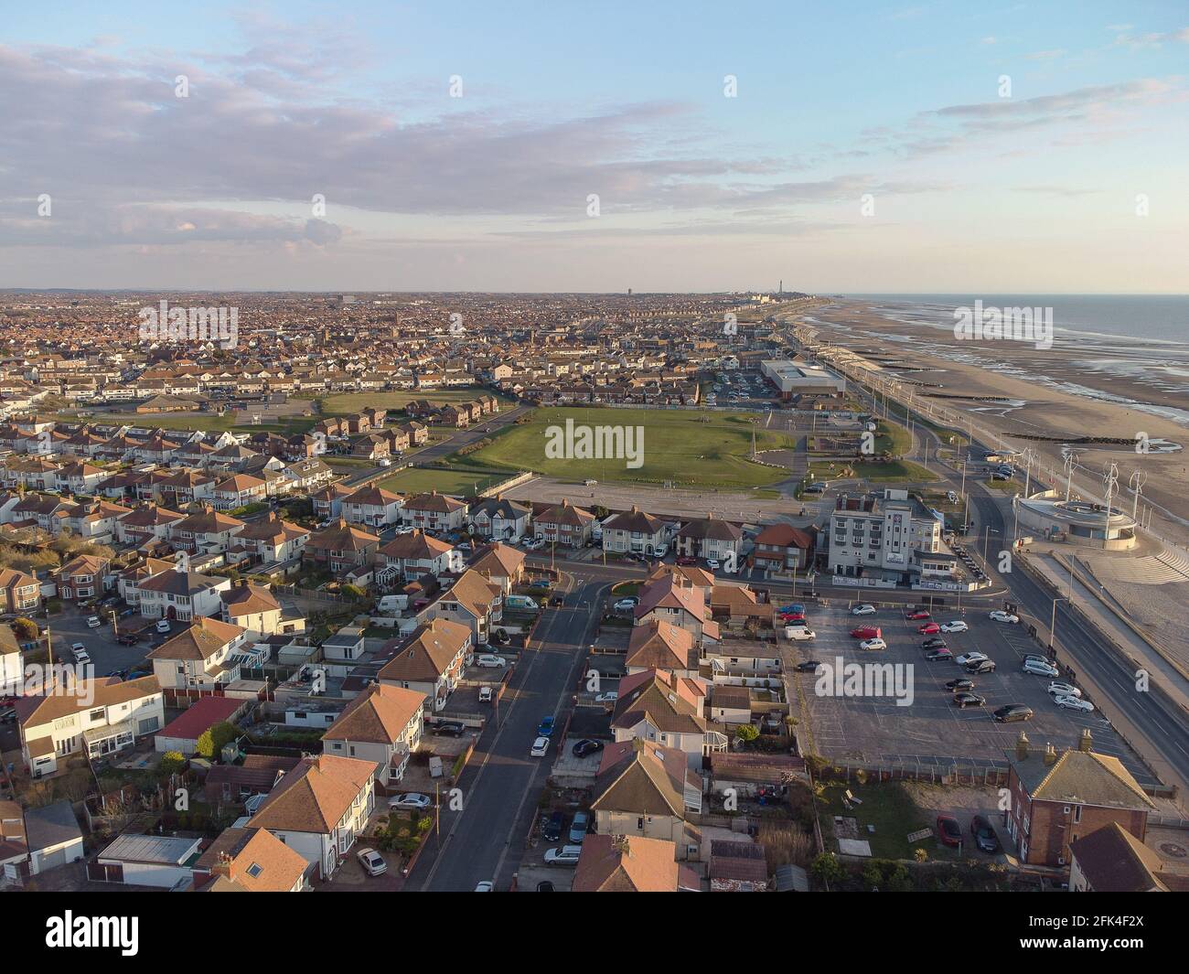 Aerial view over Cleveleys Stock Photo - Alamy