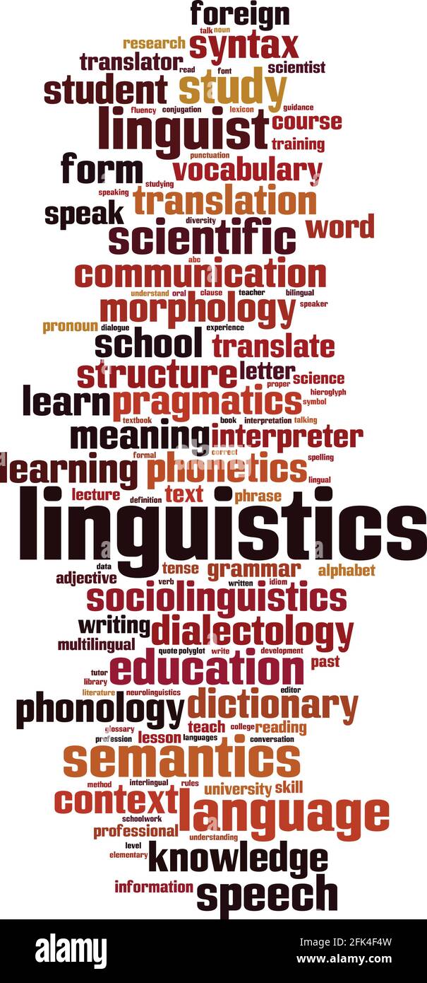 Linguistics word cloud concept. Collage made of words about linguistics ...