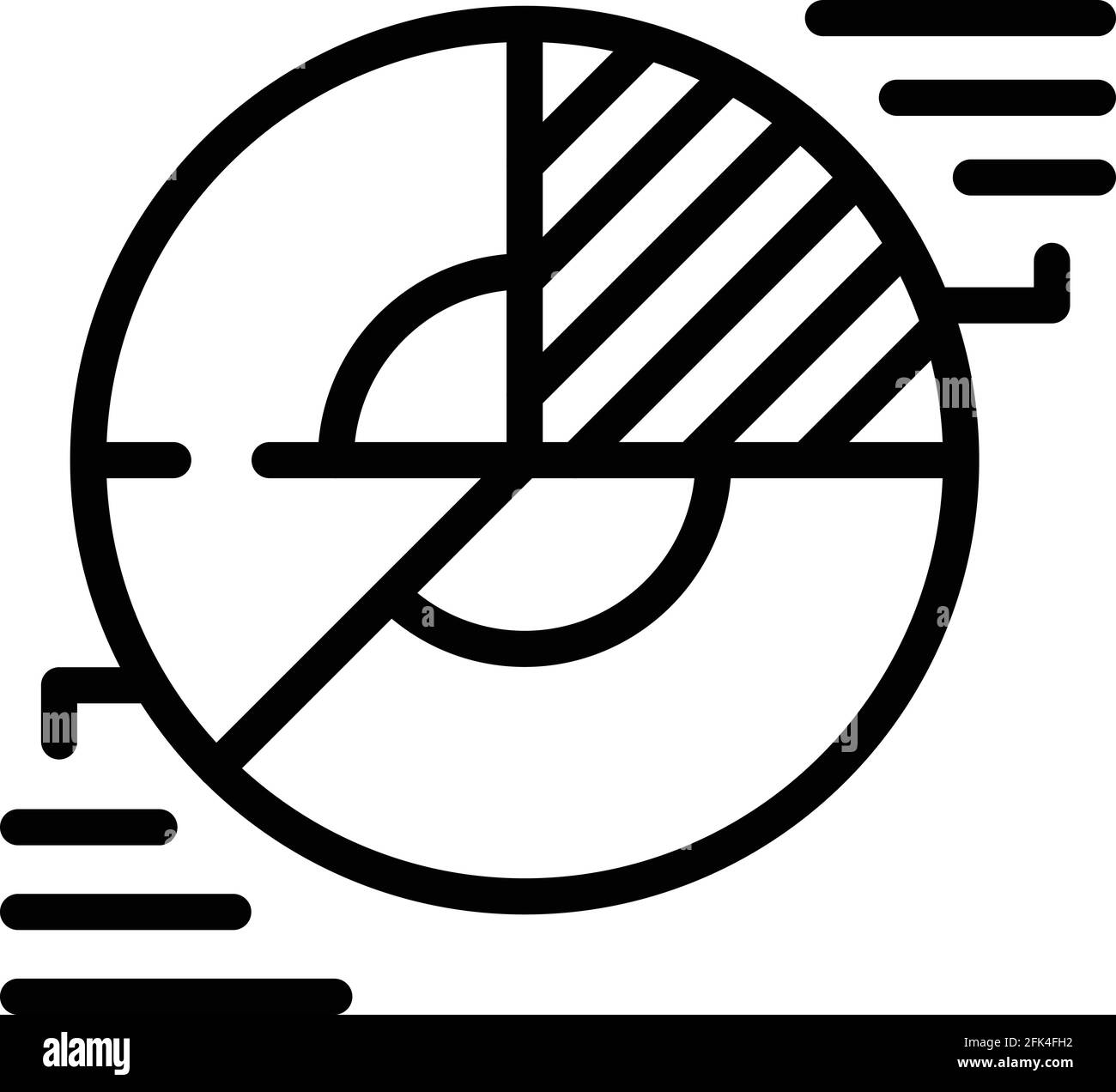 Result money pie chart icon. Outline Result money pie chart vector icon ...