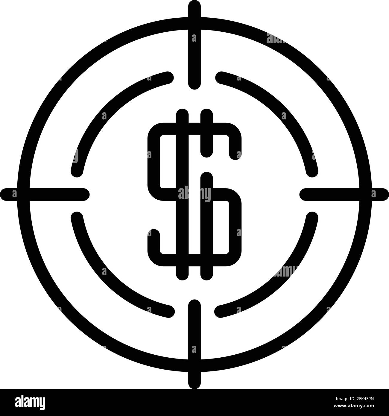 Result money target icon. Outline Result money target vector icon for ...