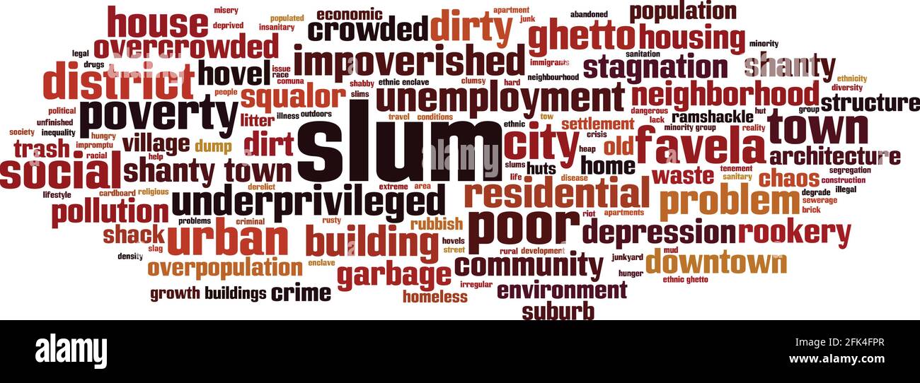 Slum word cloud concept. Collage made of words about slum. Vector ...