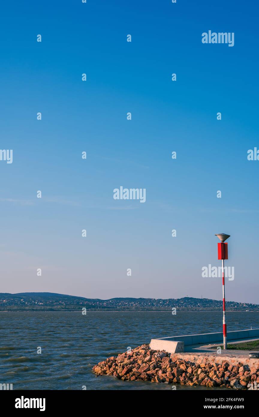 View on the Velence lake during the sunset in Hungary, Europe Stock ...