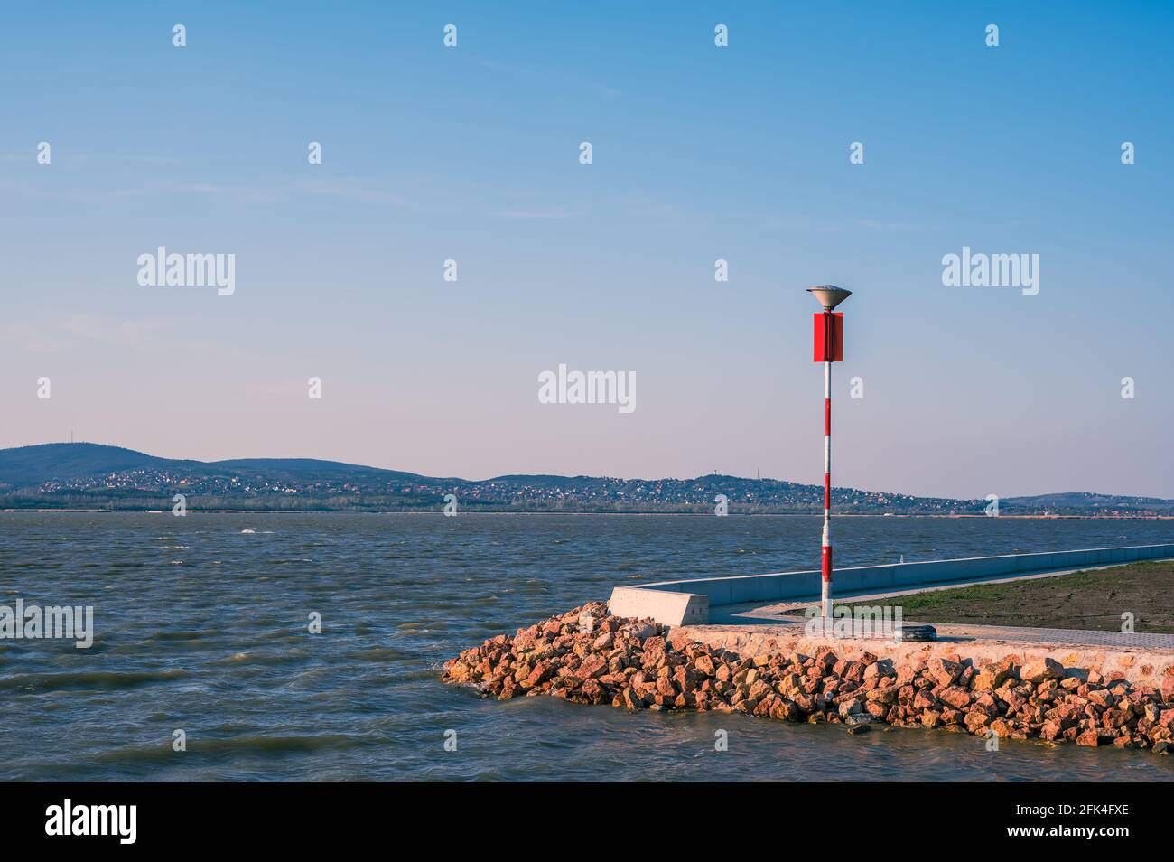 View on the Velence lake during the sunset in Hungary, Europe Stock ...