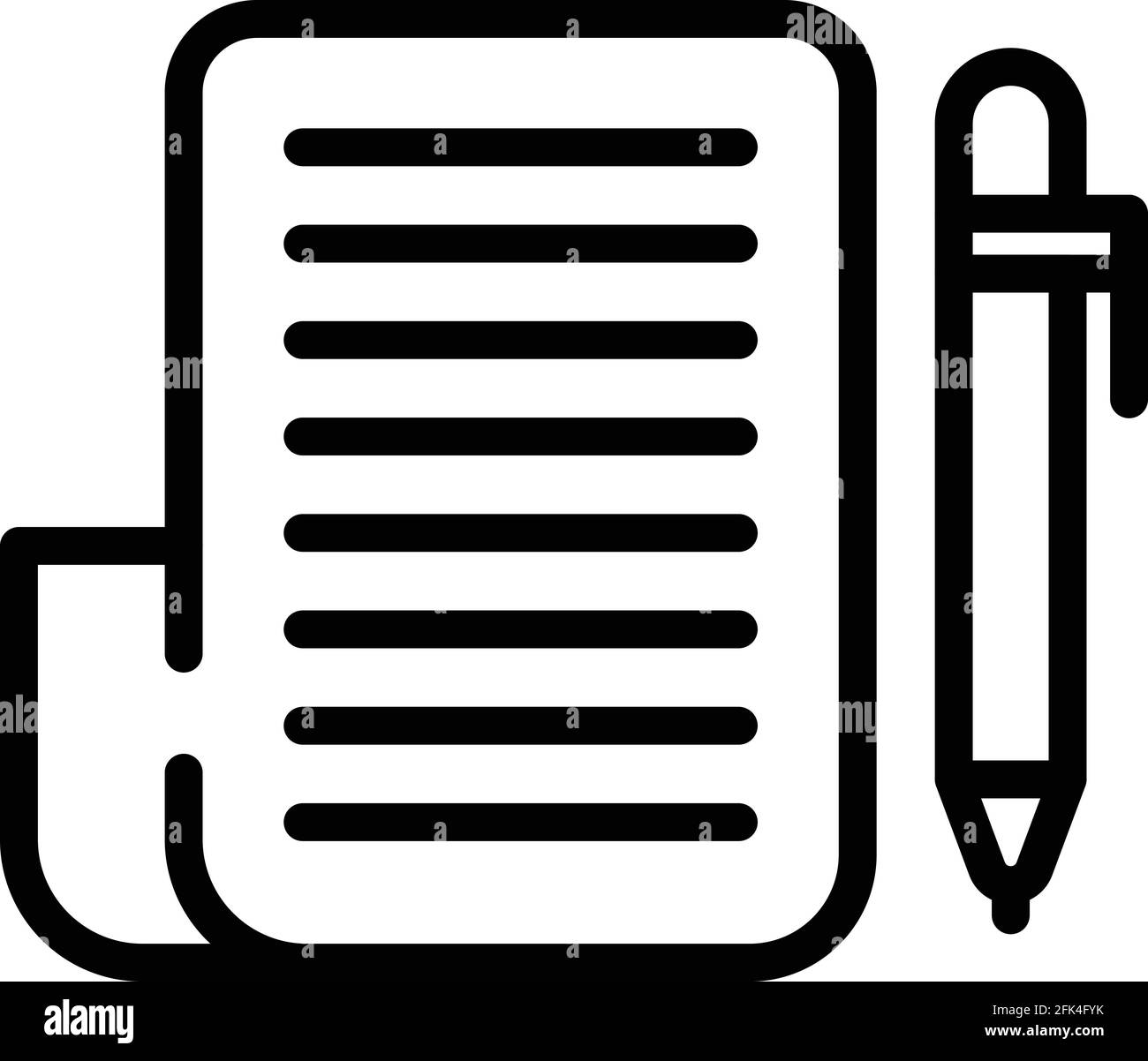 Notepad market studies icon. Outline Notepad market studies vector icon ...