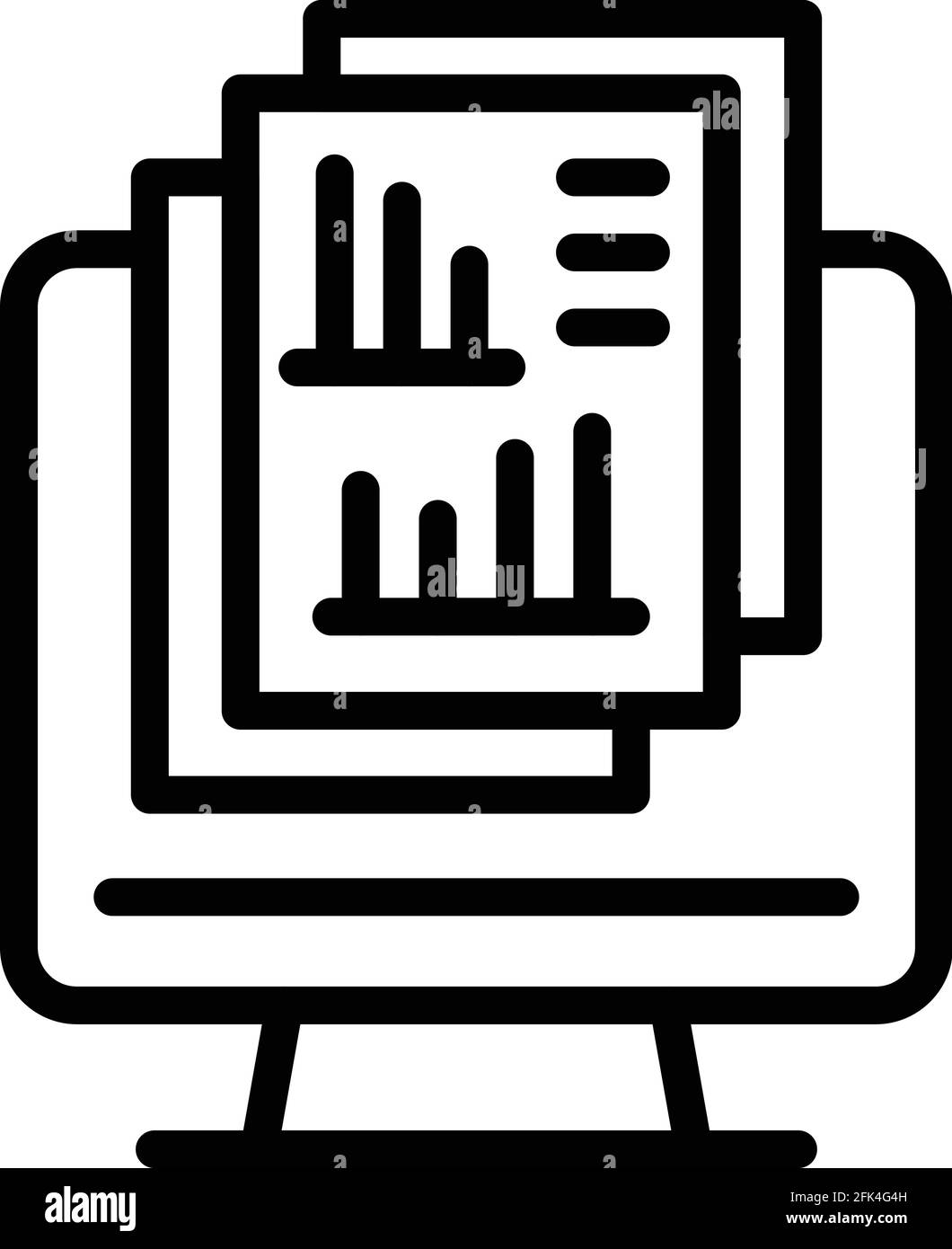 Result money monitor chart icon. Outline Result money monitor chart ...