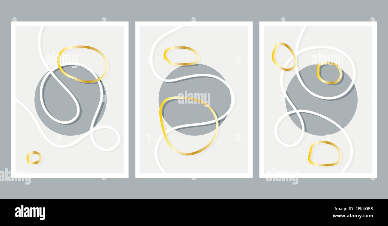 Scandinavian design. Modern art print. Contemporary grey design. Set of ...