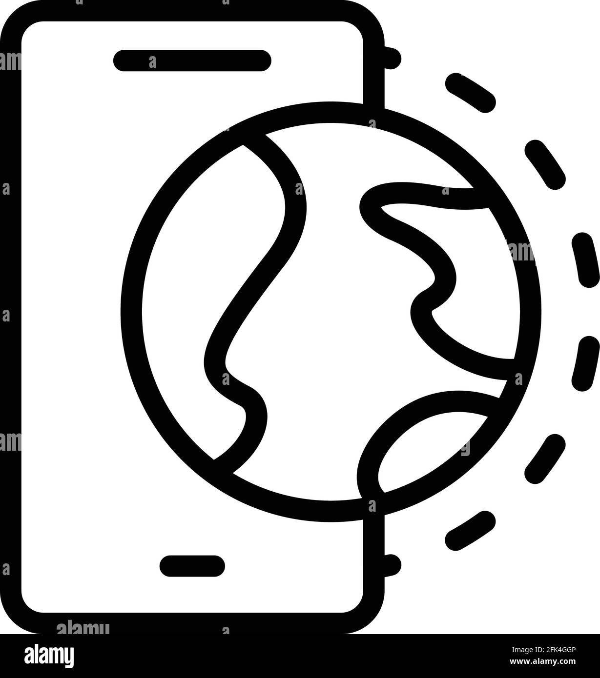 Online global data icon. Outline Online global data vector icon for web ...