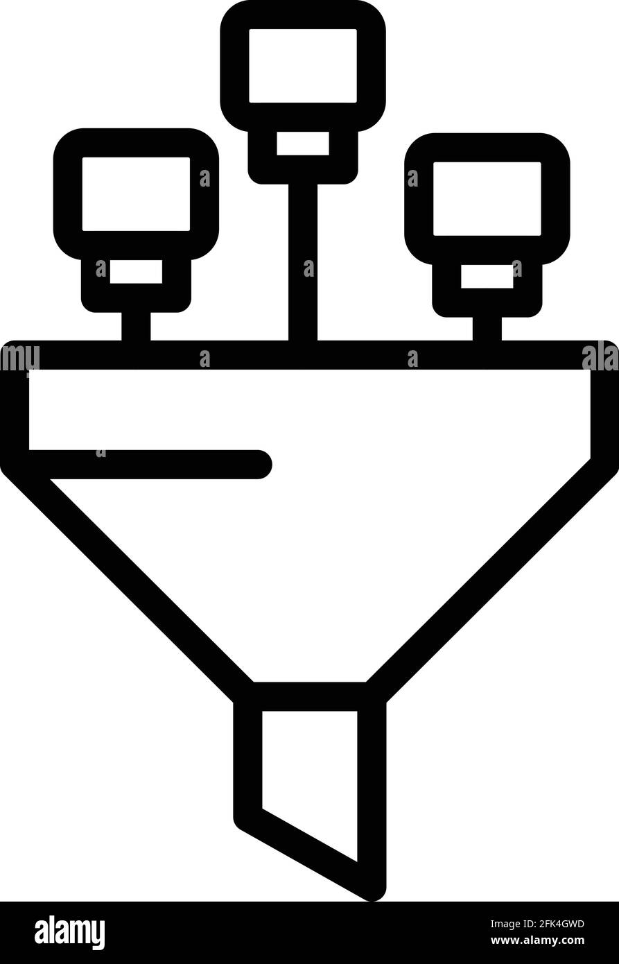 Funnel big data icon. Outline Funnel big data vector icon for web ...