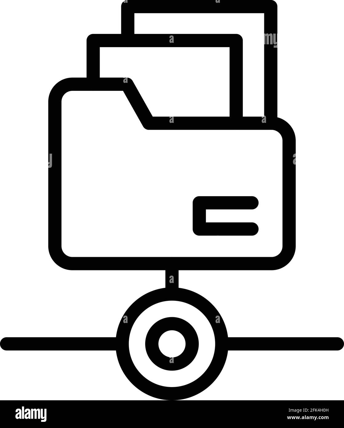 Big data folder icon. Outline Big data folder vector icon for web ...