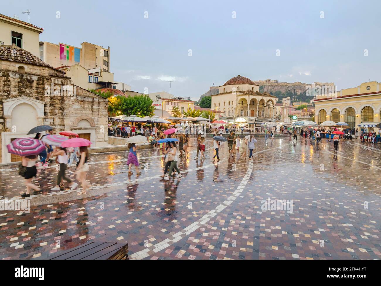 Athens, Greece-June 17, 2017: Crowds of tourists and locals in ...