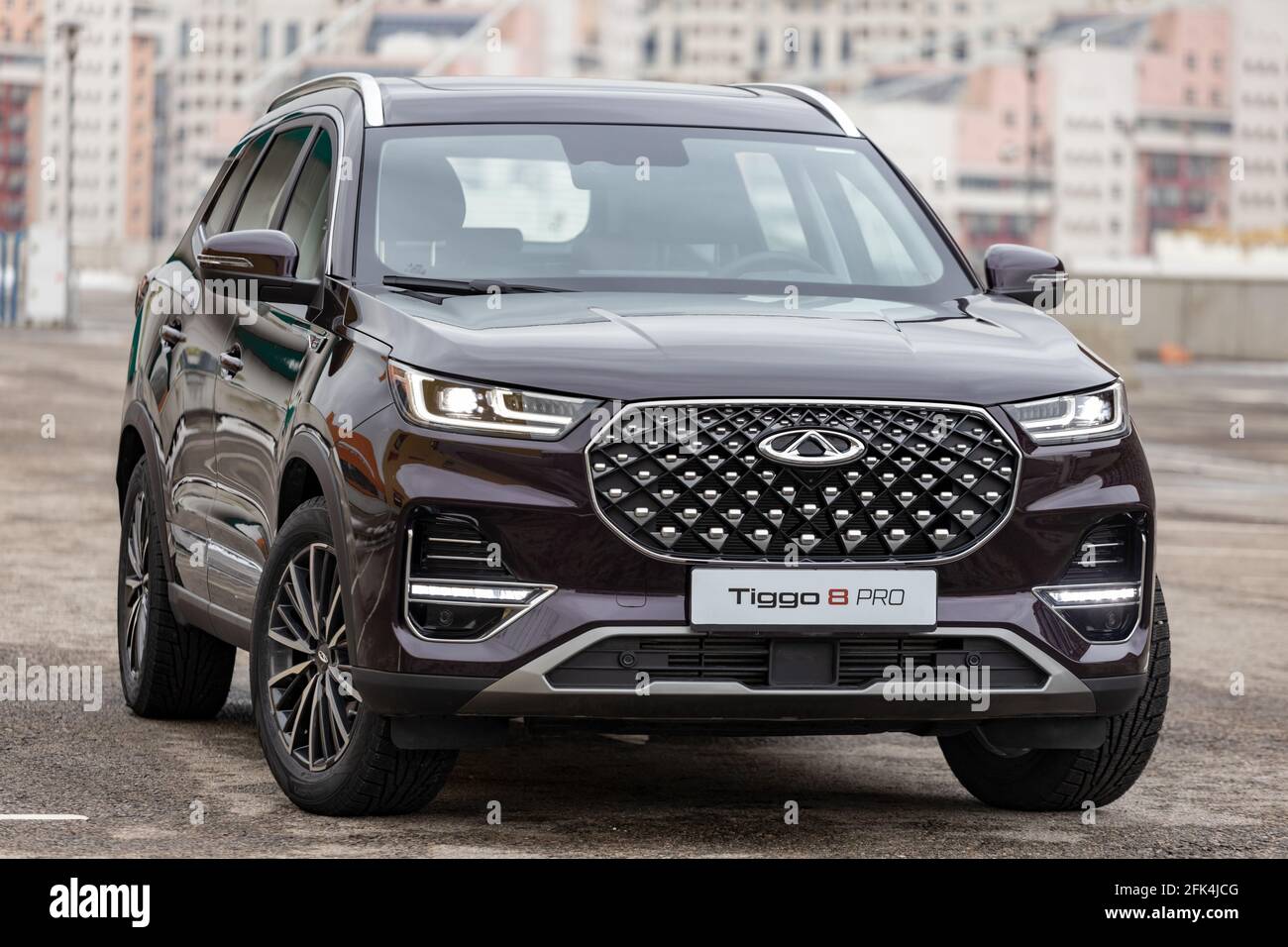 Moscow, Russia - March, 18.2021: New modern SUV chery tiggo 8 pro ...