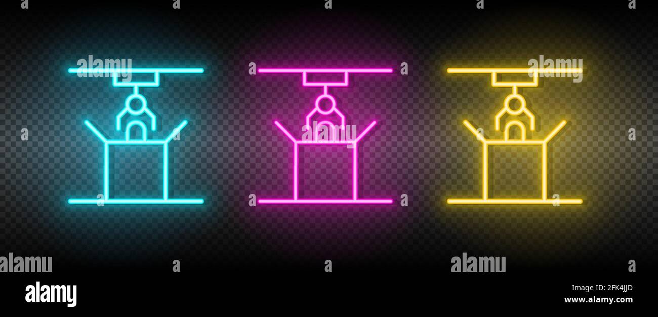 industrial arm, loading robot neon icon set Stock Vector Image & Art ...