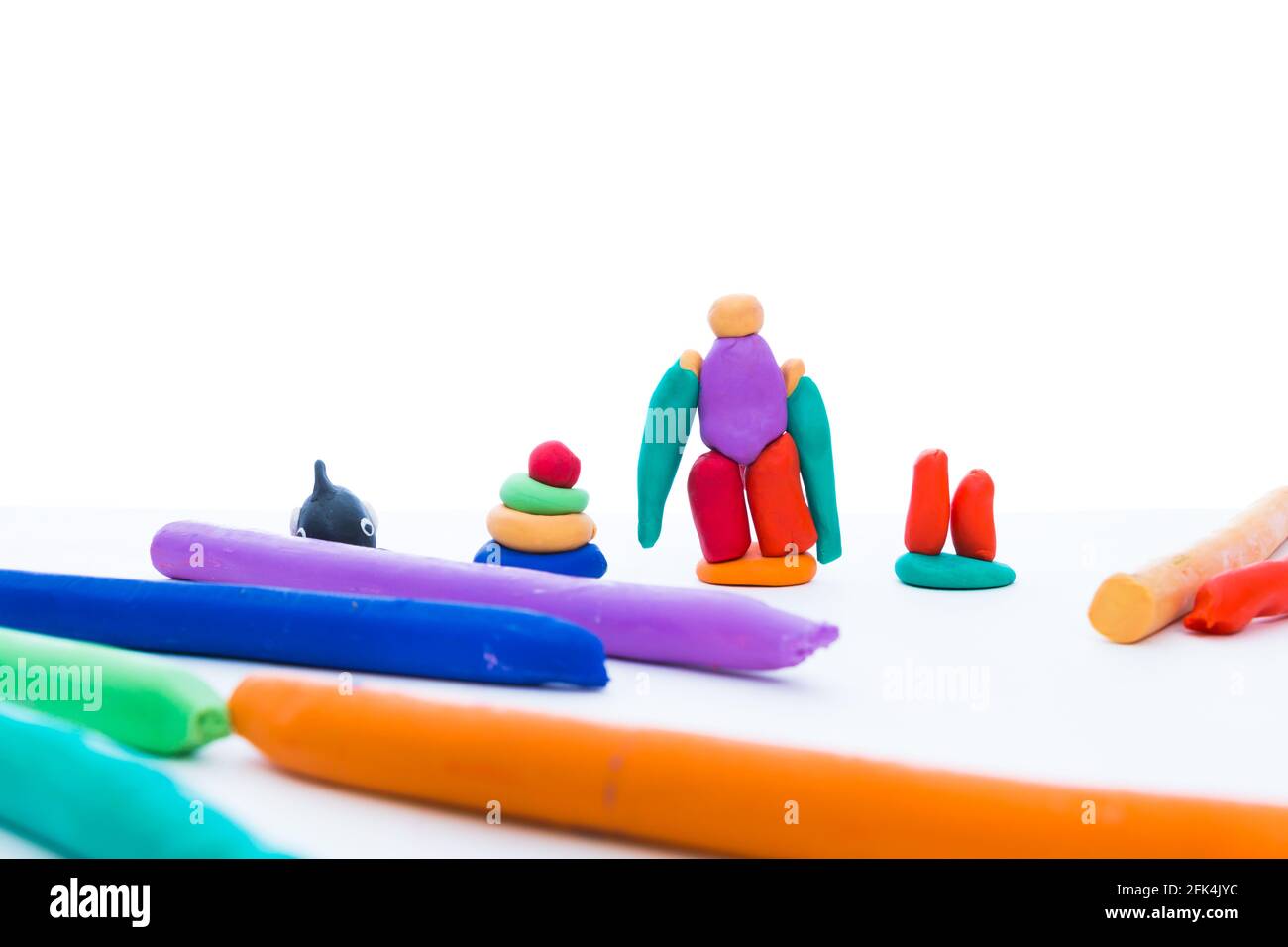 Creative clay model. Hand made plasticine or modeling clay, isolated on ...