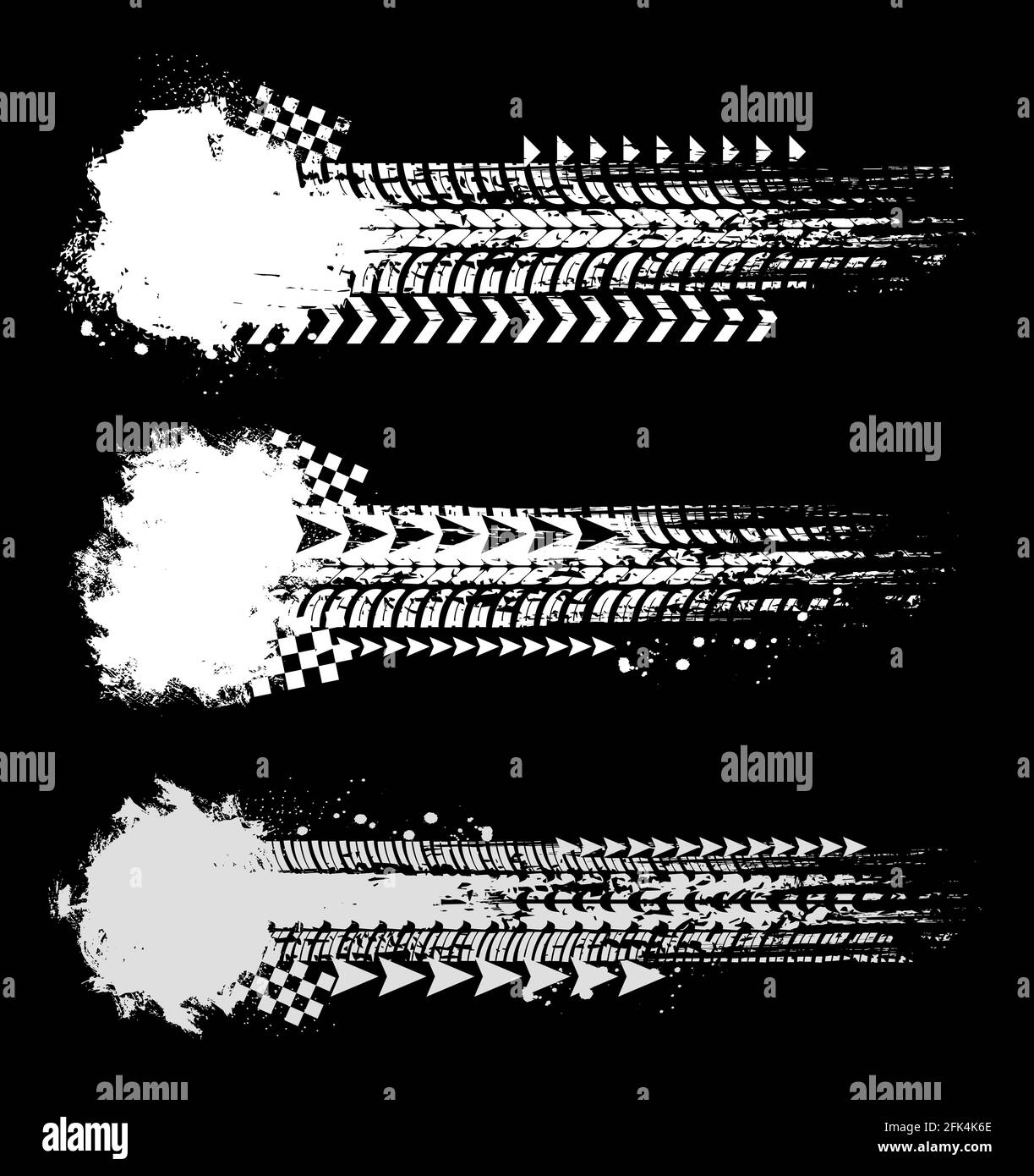 Motorsport racing background with car tires traces vector pattern. Off ...