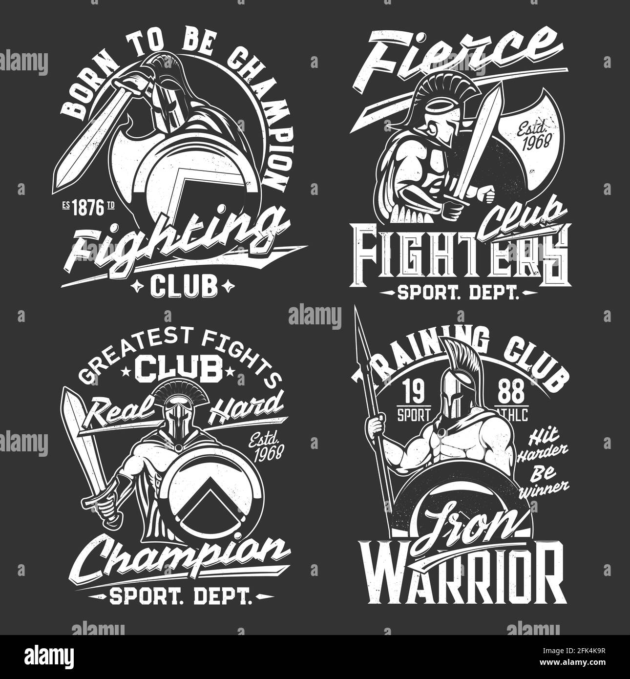 Gladiator knight warrior with sword and shield, t-shirt print sport ...