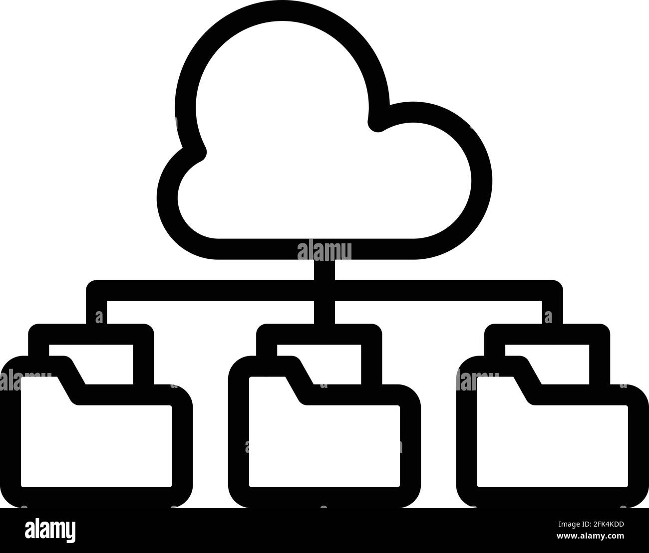 Data storage cloud icon. Outline Data storage cloud vector icon for web design isolated on white ...