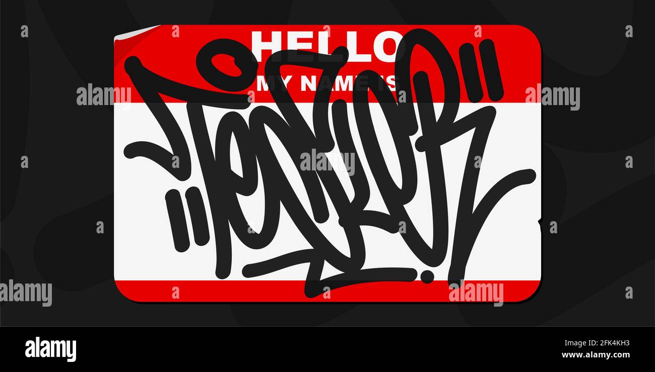 Red And White Abstract Flat Graffiti Style Sticker Hello My Name Is ... Red And White Abstract Flat Graffiti Style Sticker Hello My Name Is ...
