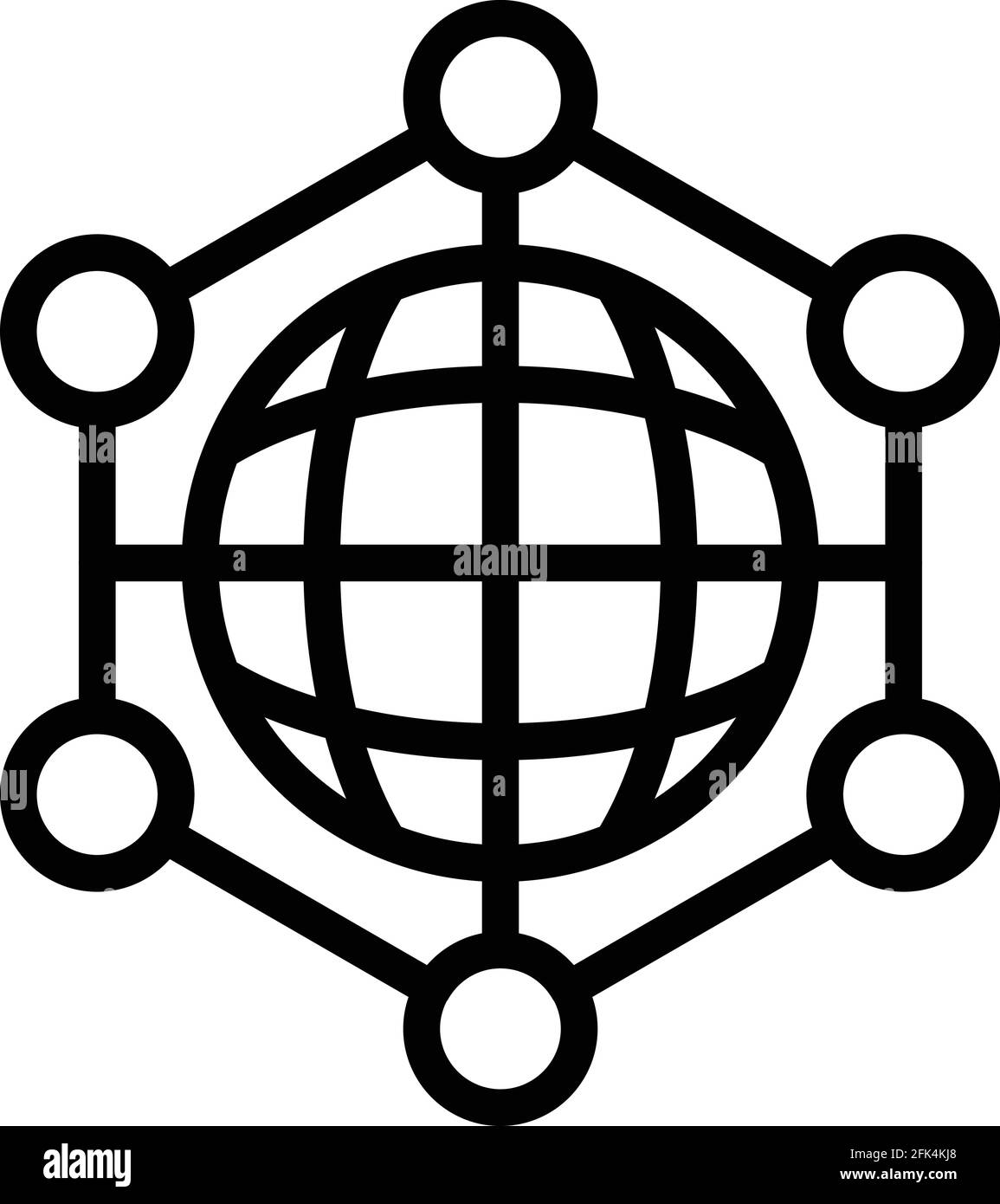 Big data globe icon. Outline Big data globe vector icon for web design ...