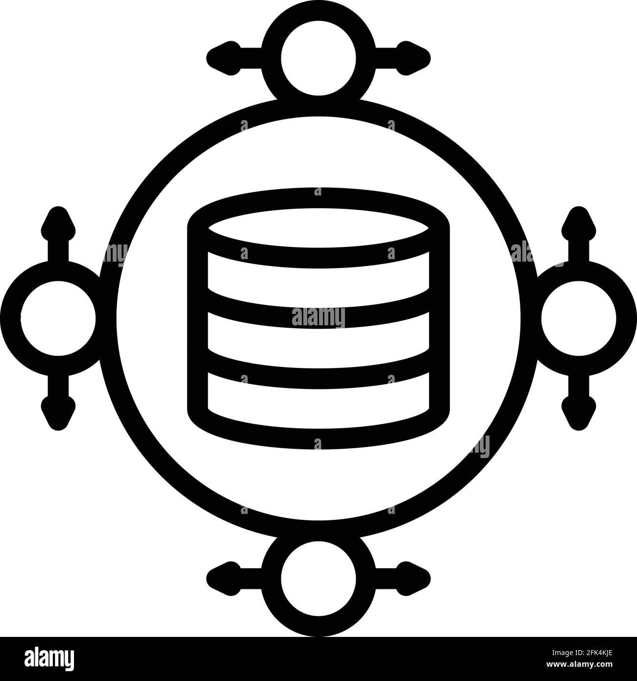 Big data service icon. Outline Big data service vector icon for web ...