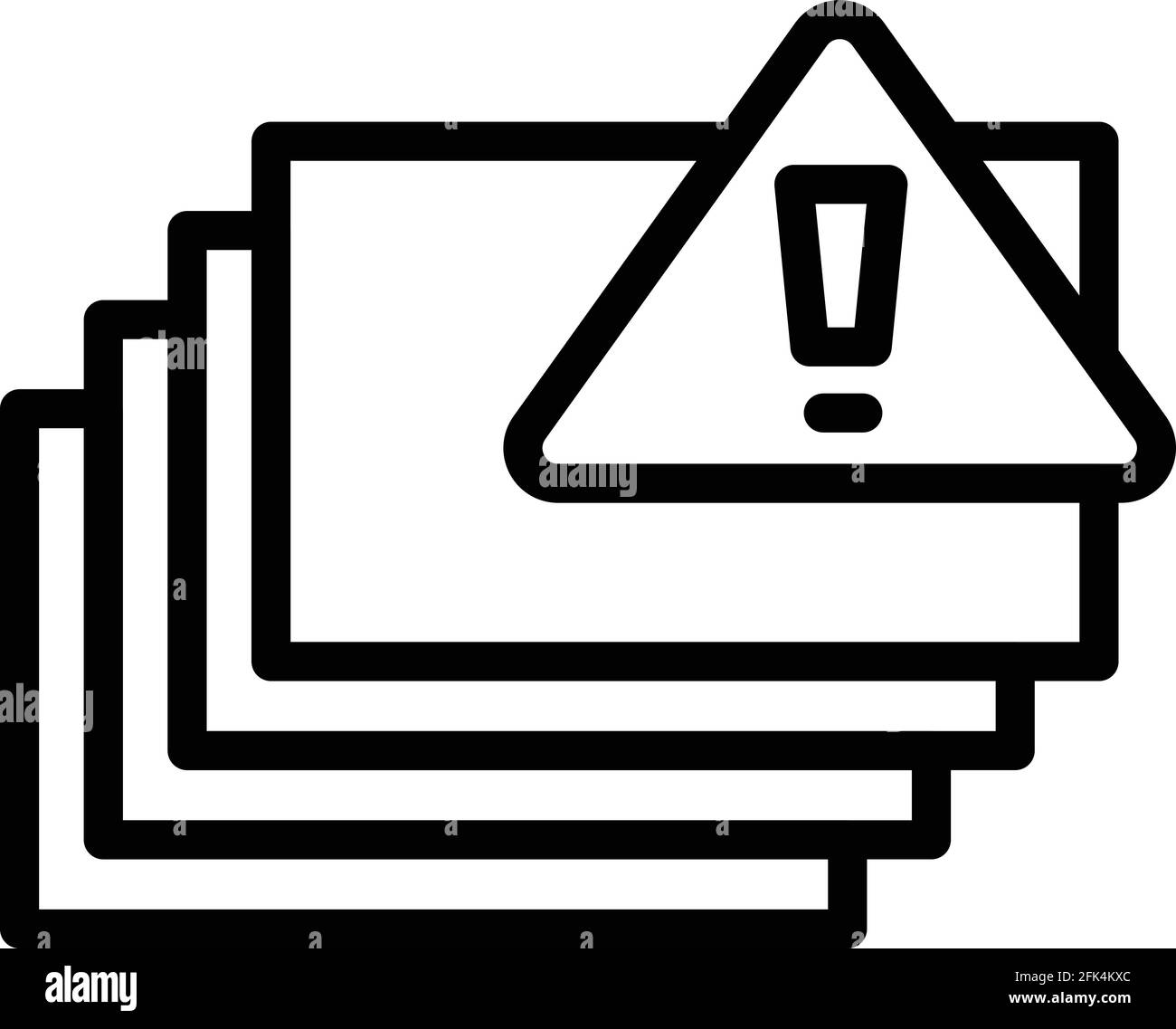 Warning printing sheets icon. Outline Warning printing sheets vector ...