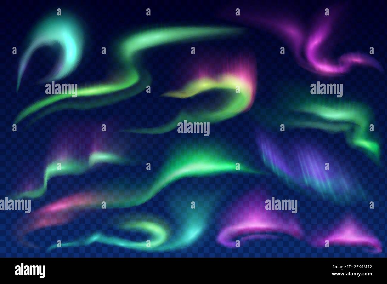 Blue And Purple Aurora Borealis