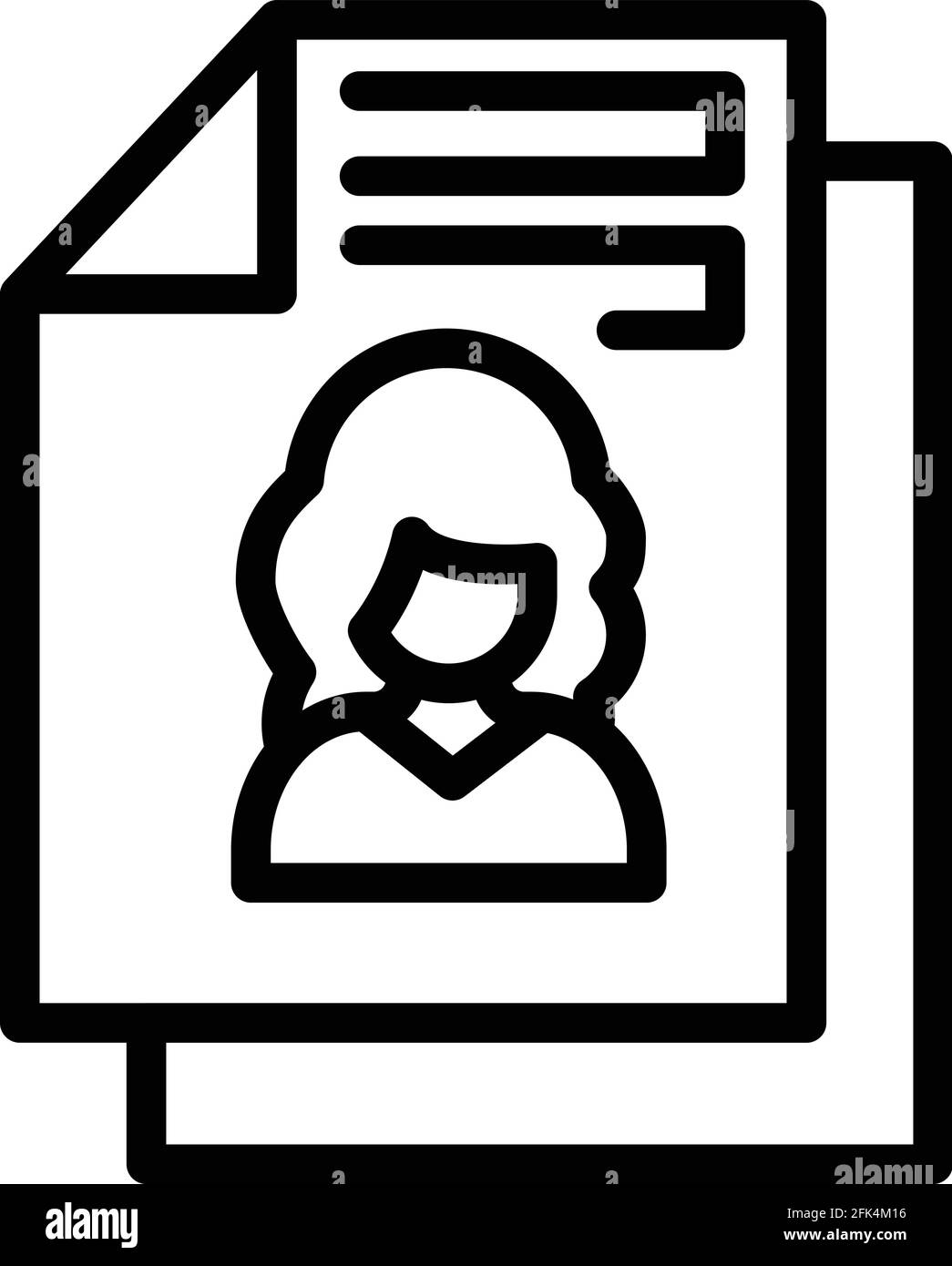 Printed cv icon. Outline Printed cv vector icon for web design isolated ...