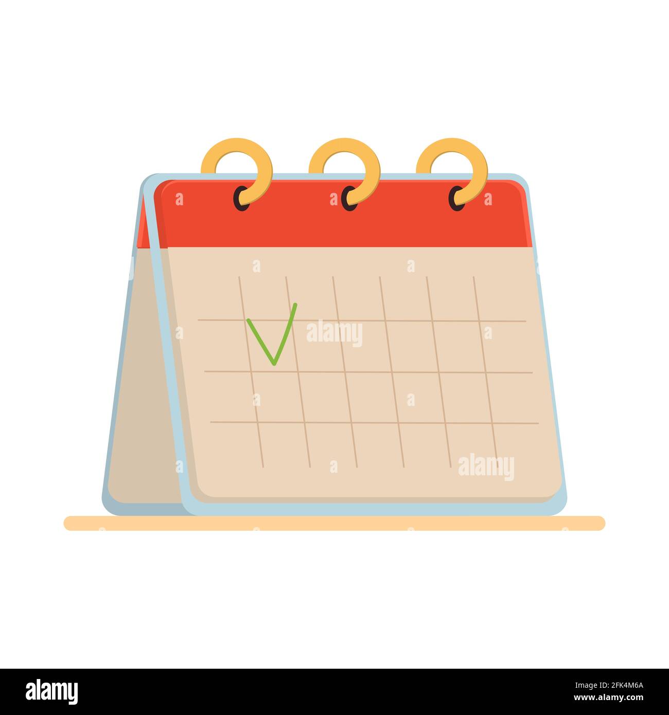 Desk calendar isolated in white background. Flat vector illustration ...
