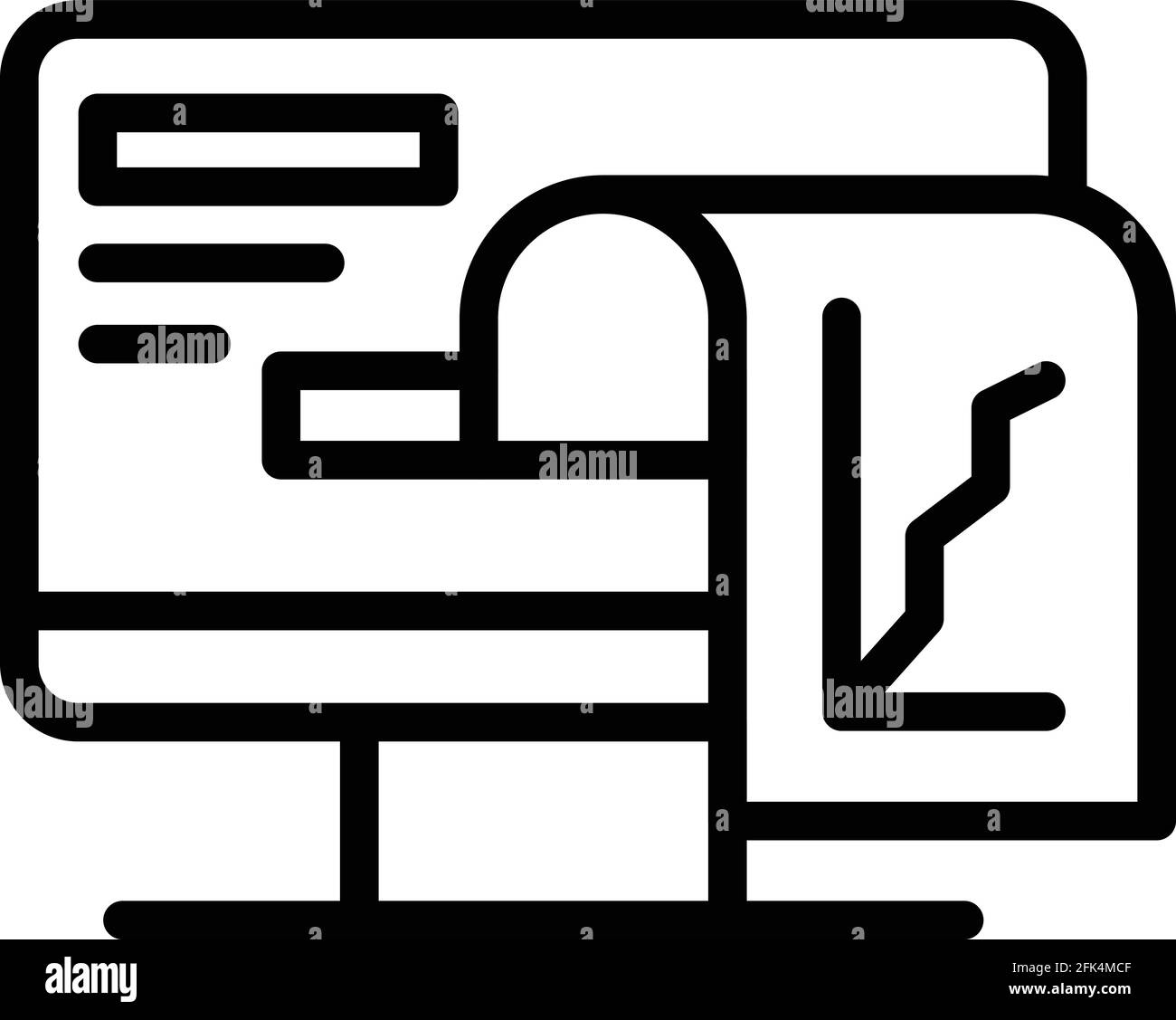 Printing report icon. Outline Printing report vector icon for web ...