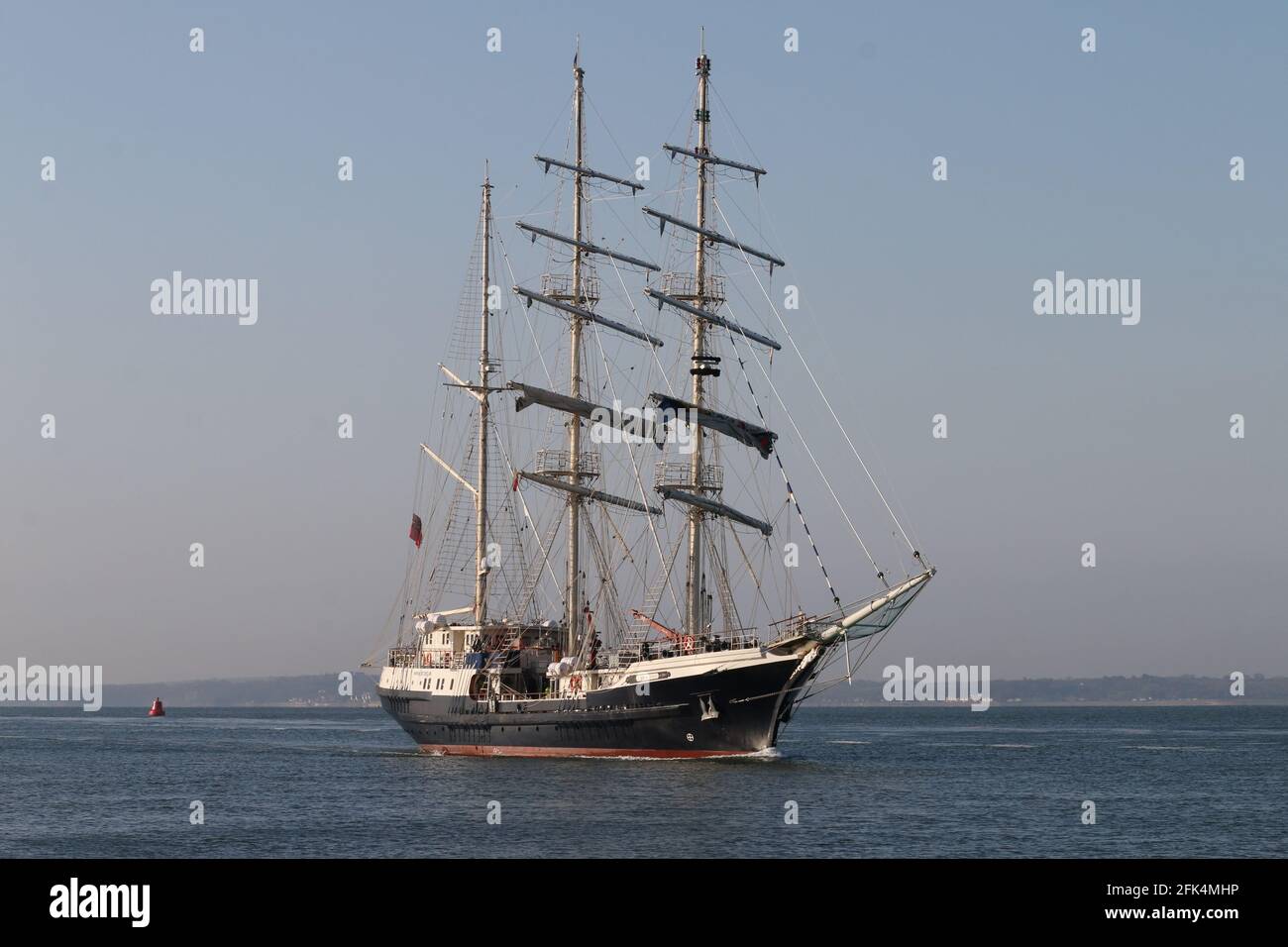The sail training vessel SV TENACIOUS approaching harbour in the early ...
