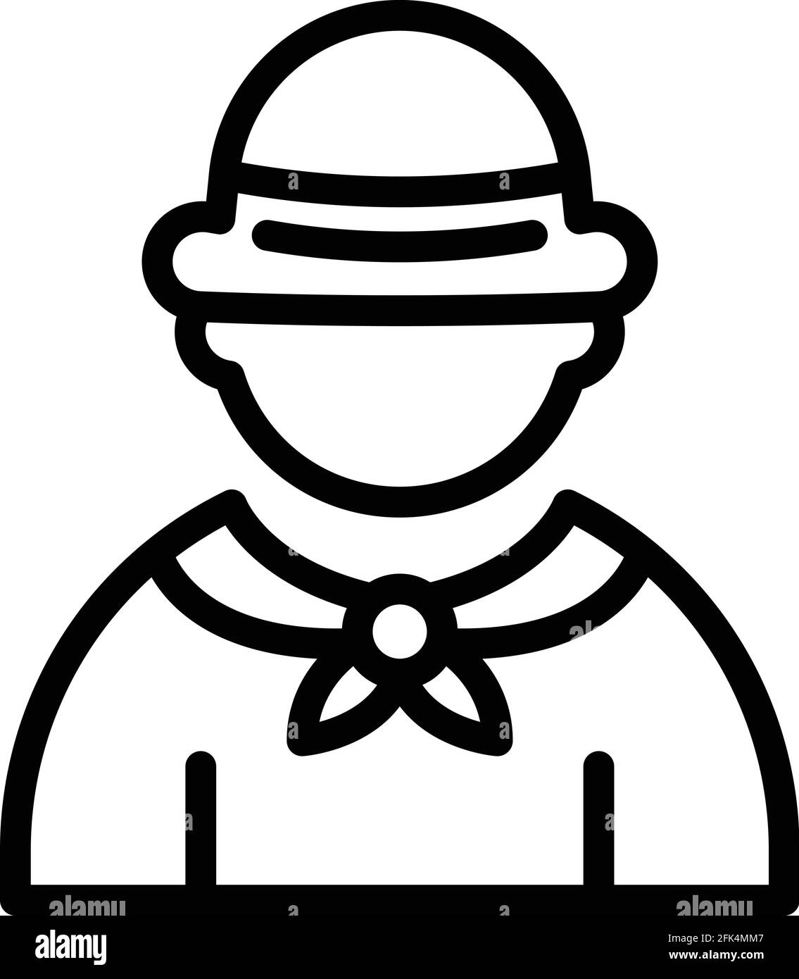 Scout boy icon. Outline Scout boy vector icon for web design isolated ...