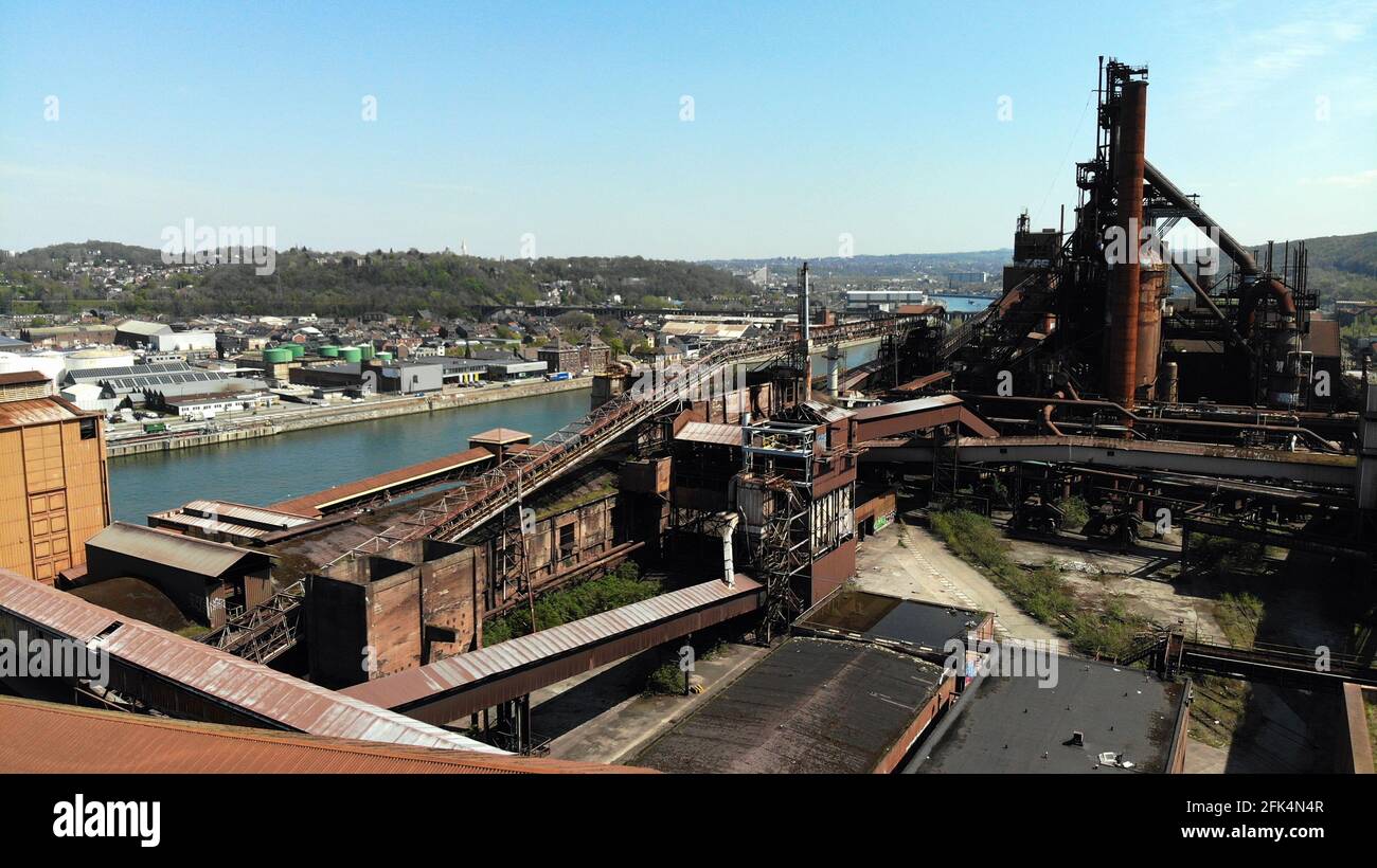 Aerial picture shows the scene of the ArcelorMittal former steel ...
