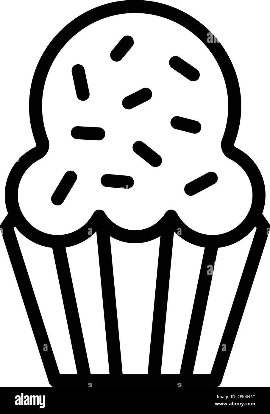 Baked muffin icon. Outline Baked muffin vector icon for web design ...