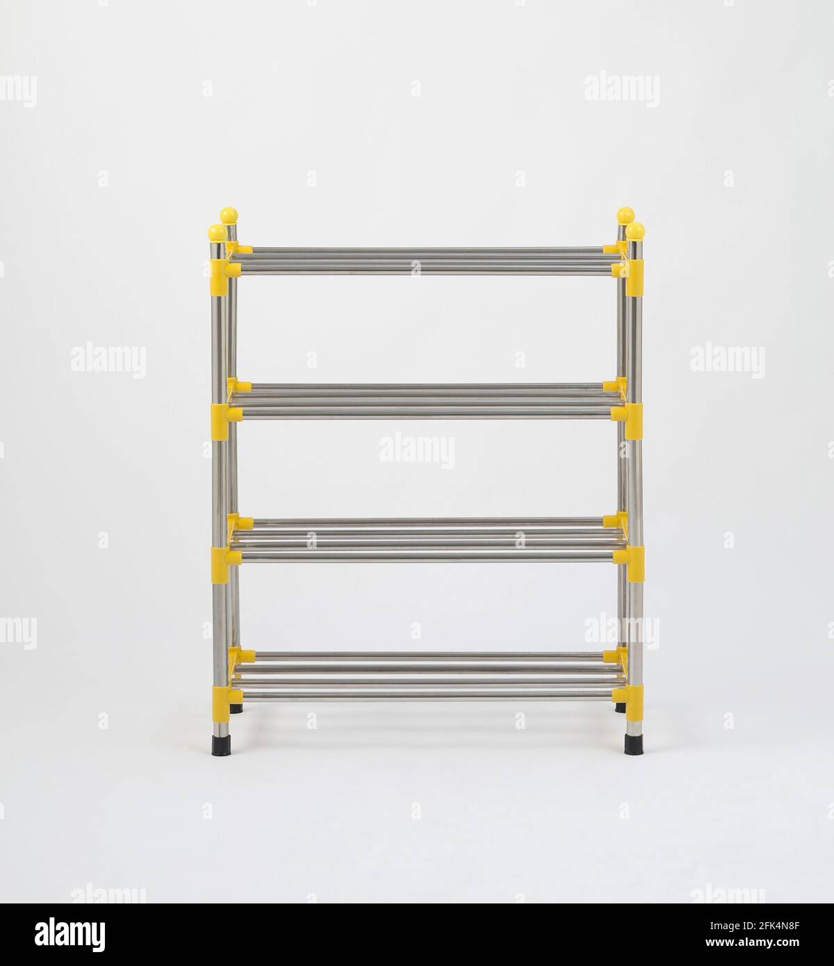 Empty stainless steel shoe rack isolated on white background Stock ...