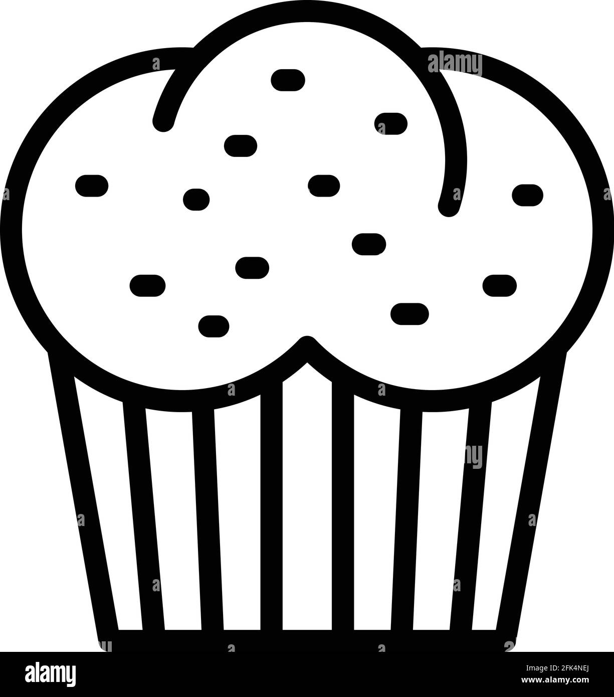 Creamy muffin icon. Outline Creamy muffin vector icon for web design ...