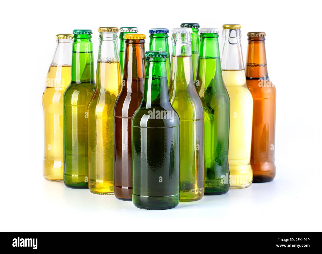 Color beer bottles isolated on white background Stock Photo - Alamy