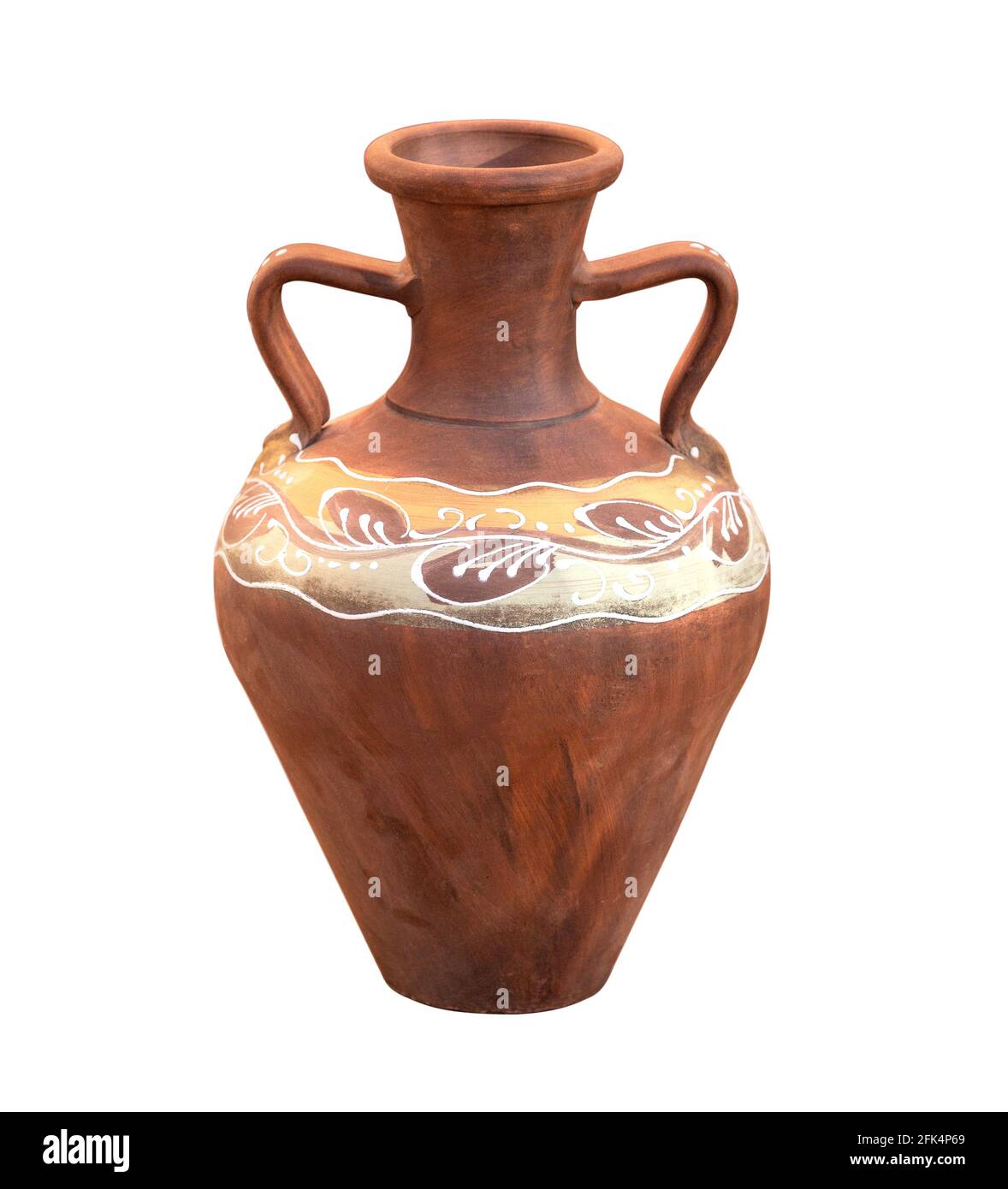 clay jug isolated on white background with clipping path Stock Photo ...