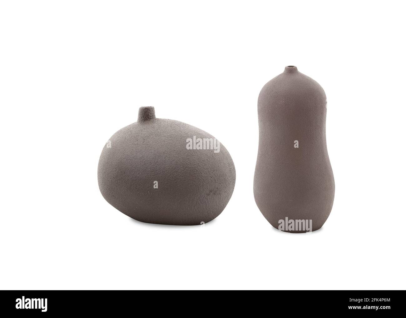 Two modern peanut shape puffy vases isolated on white background Stock ...